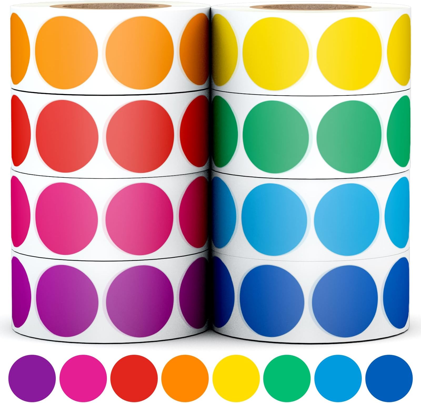 Amazon.com : 1400 PCS Color Dot Stickers, 1 Inch Circle Stickers Round ...