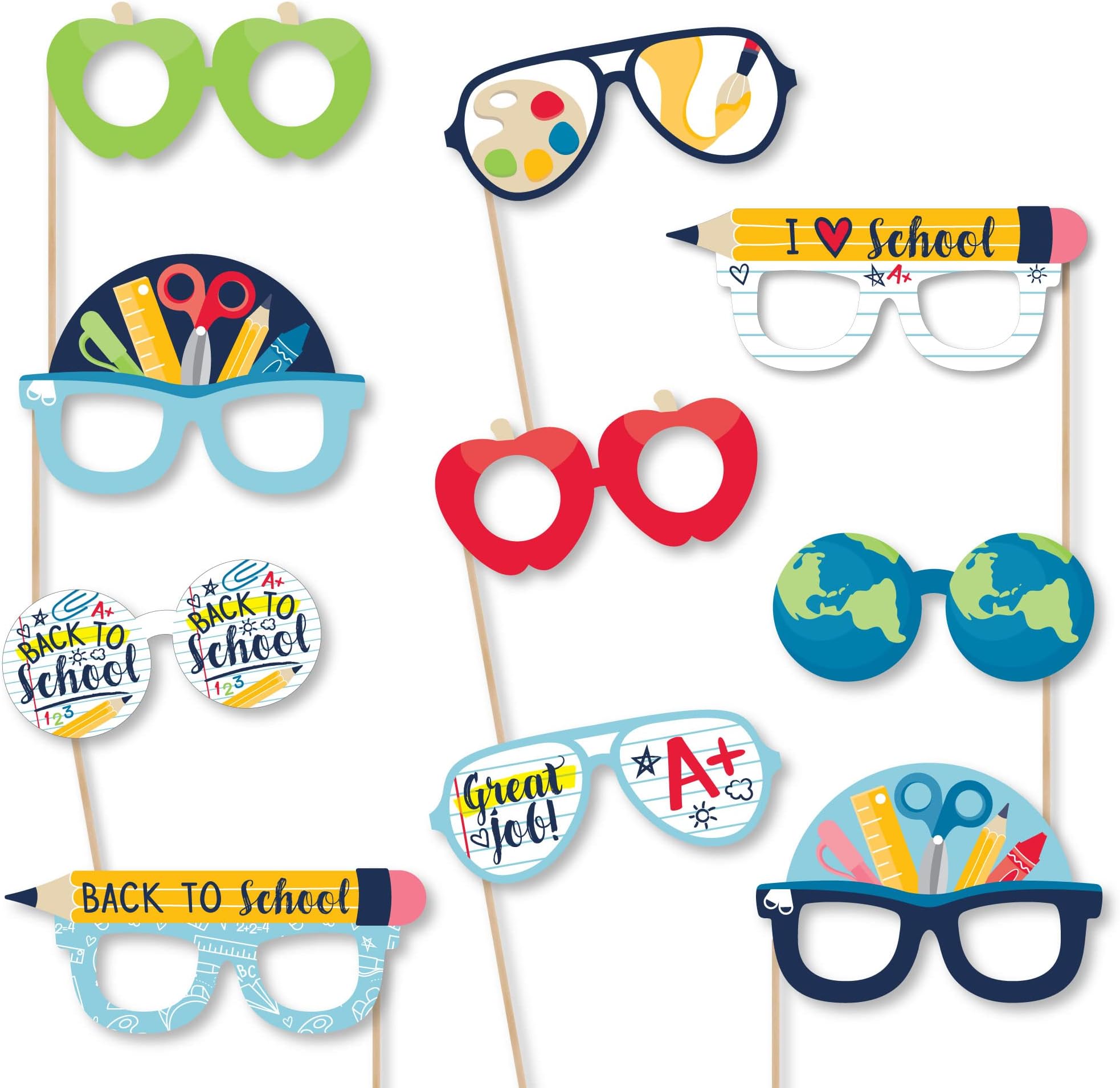 Amazon.com: 7-gost Back to School Party Photo Booth Props First Day of ...