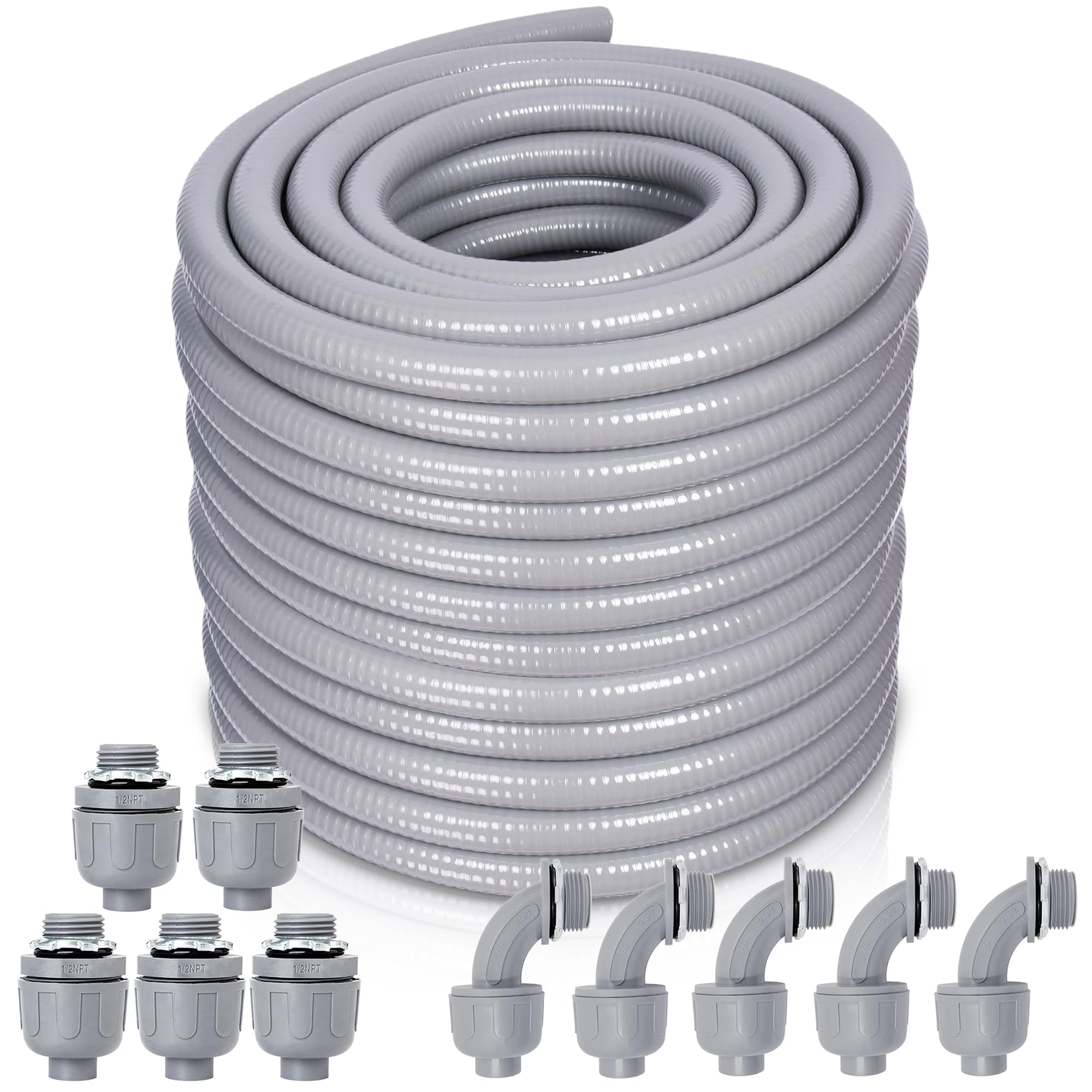 Snapklik.com : Feotech Liquid-Tight Conduit And Connector Kit - 1/2 ...