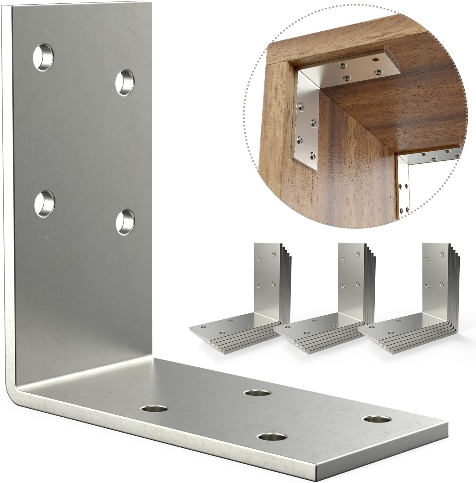 Amazon.com: KOMOHOM (15 Pcs) L Brackets Heavy Duty 12-ga Angle Bracket ...