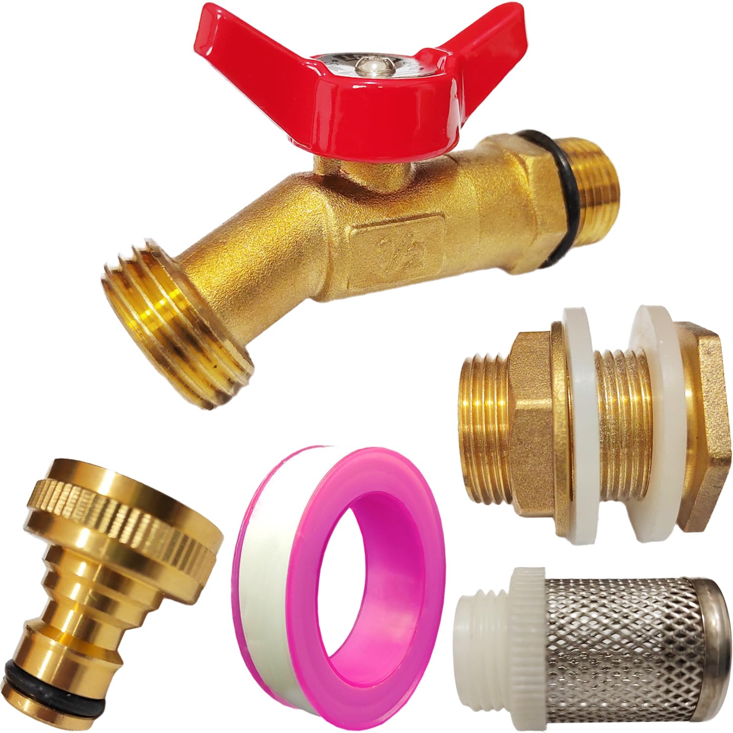 Snapklik.com : Hymnorq Rain Barrel Spigot Kit, Brass Outdoor Faucet ...