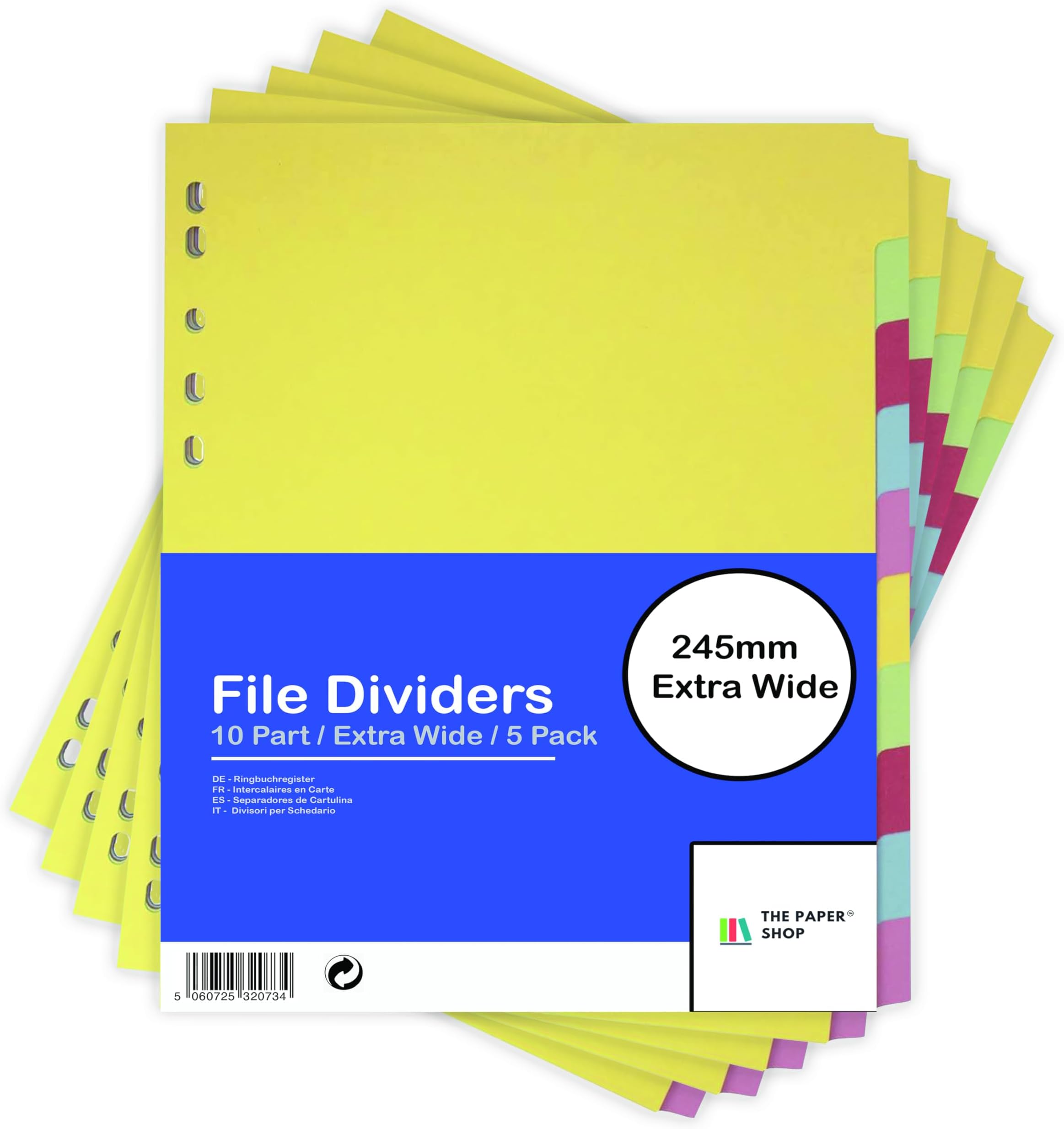 File Dividers A4, 10 Part Extra Wide Folder Dividers Extra for Ring ...