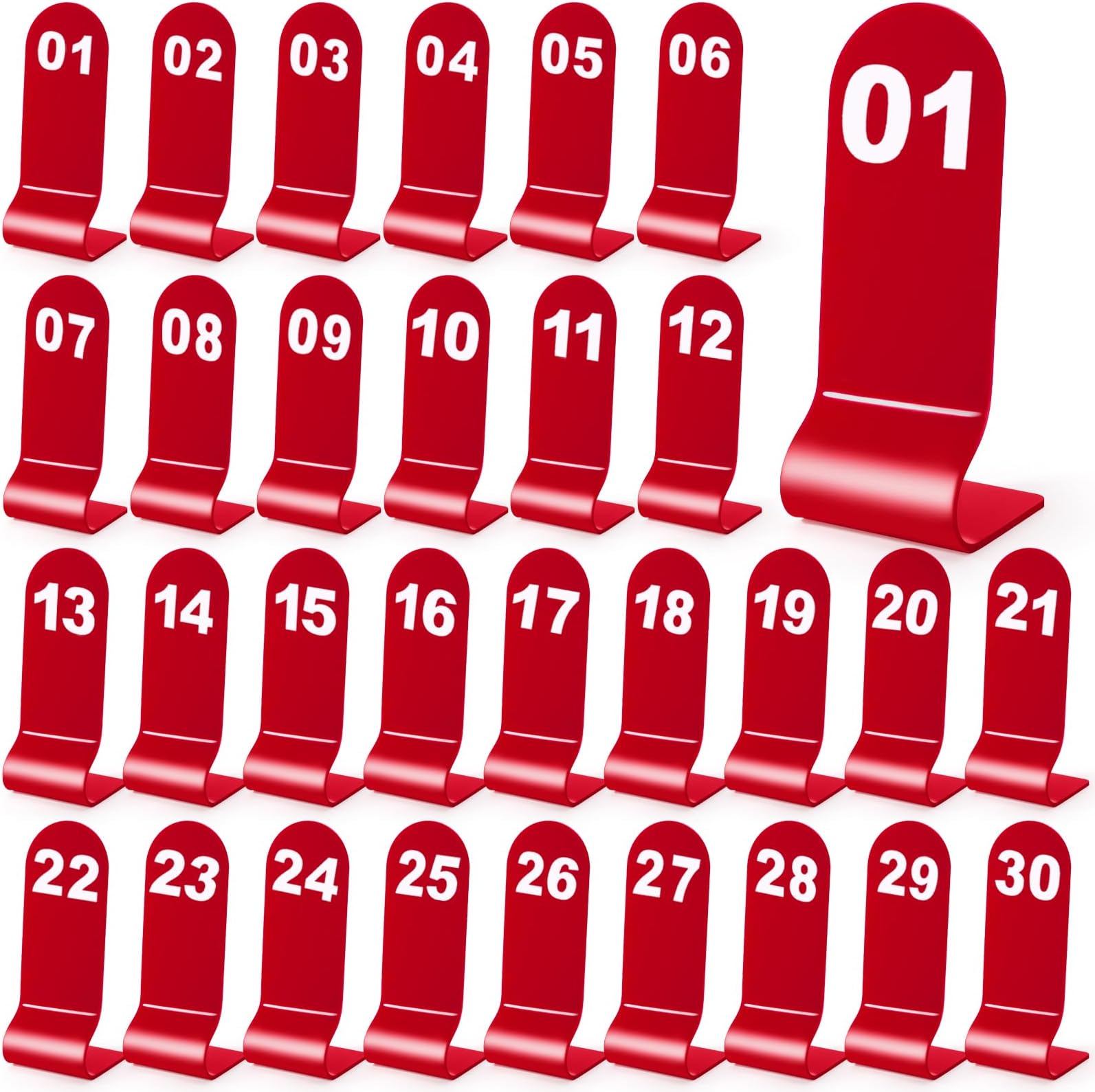 Amazon.com: Okllen 1-30 Table Numbers Red, Restaurant Acrylic Order ...