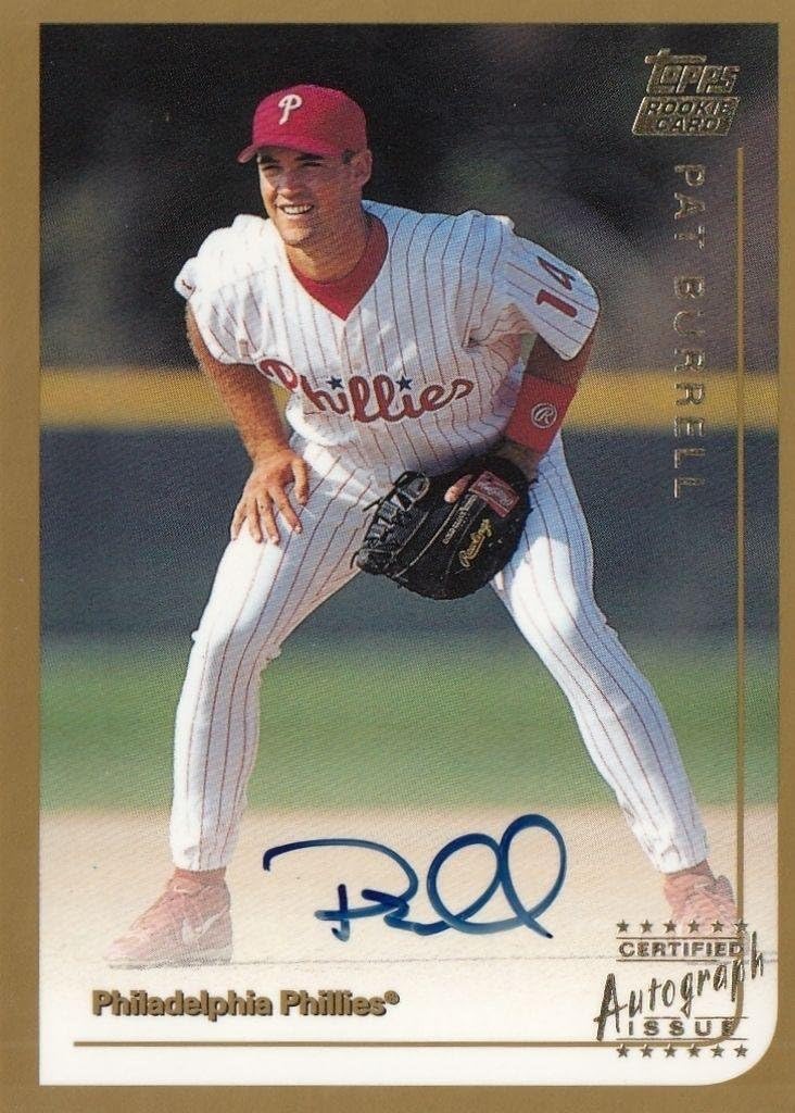 1999 Topps Traded Pat Burrell Rookie Auto Rc Phillies Giants On Card ...
