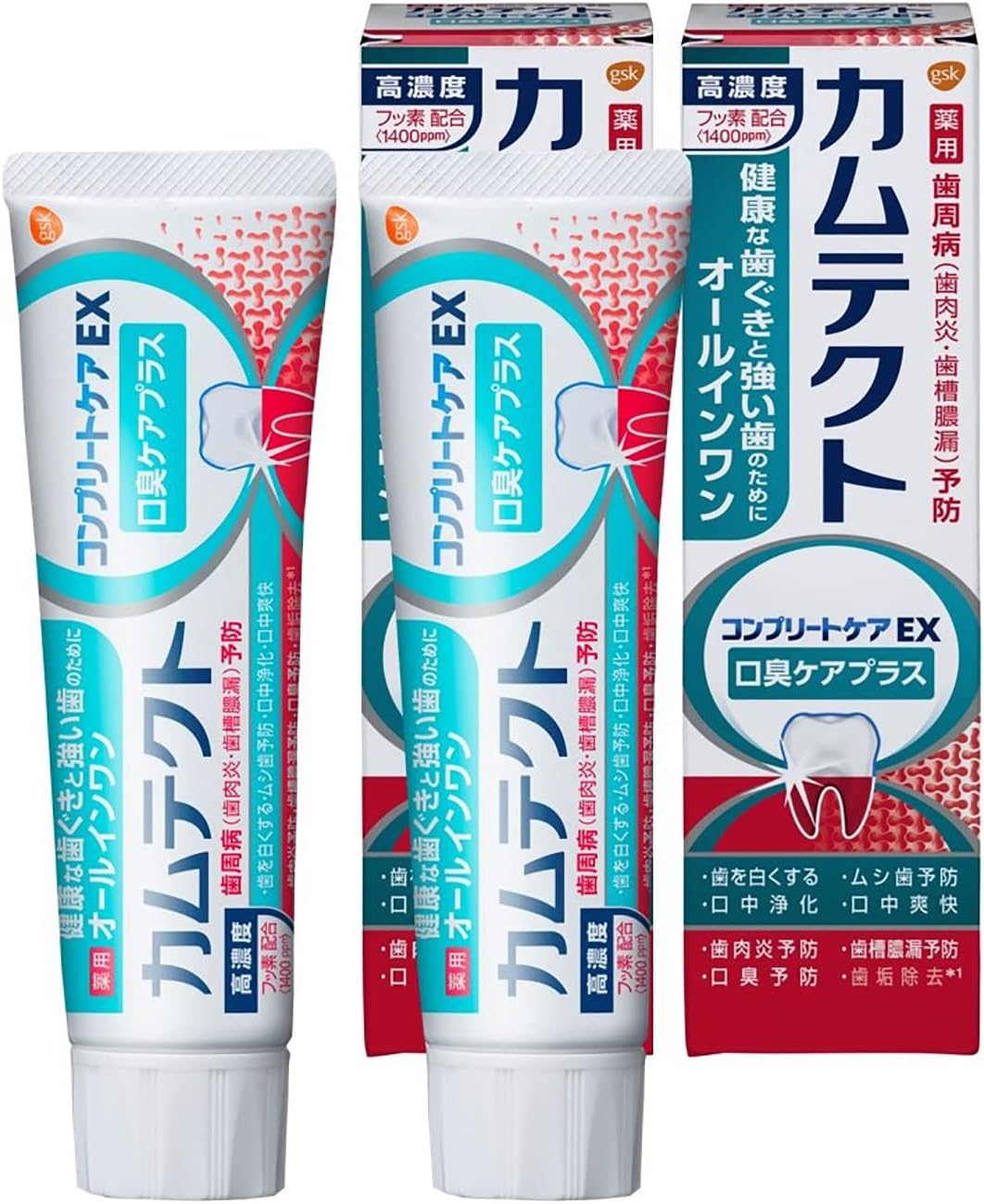 Amazon | カムテクト コンプリートケアEX 口臭ケアプラス【医薬部外品】歯磨き粉 歯周病(歯肉炎・歯槽膿漏) 予防 105g 2本 | カムテクト | 大人用ハミガキ粉 通販