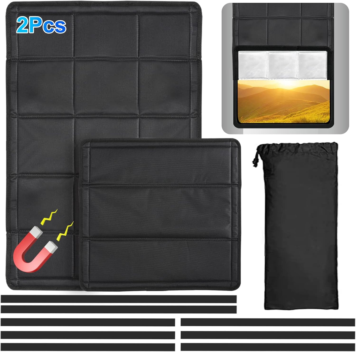 Amazon.com: RV Door Window Shade, 2 Pack Foldable Magnet RV Blackout ...