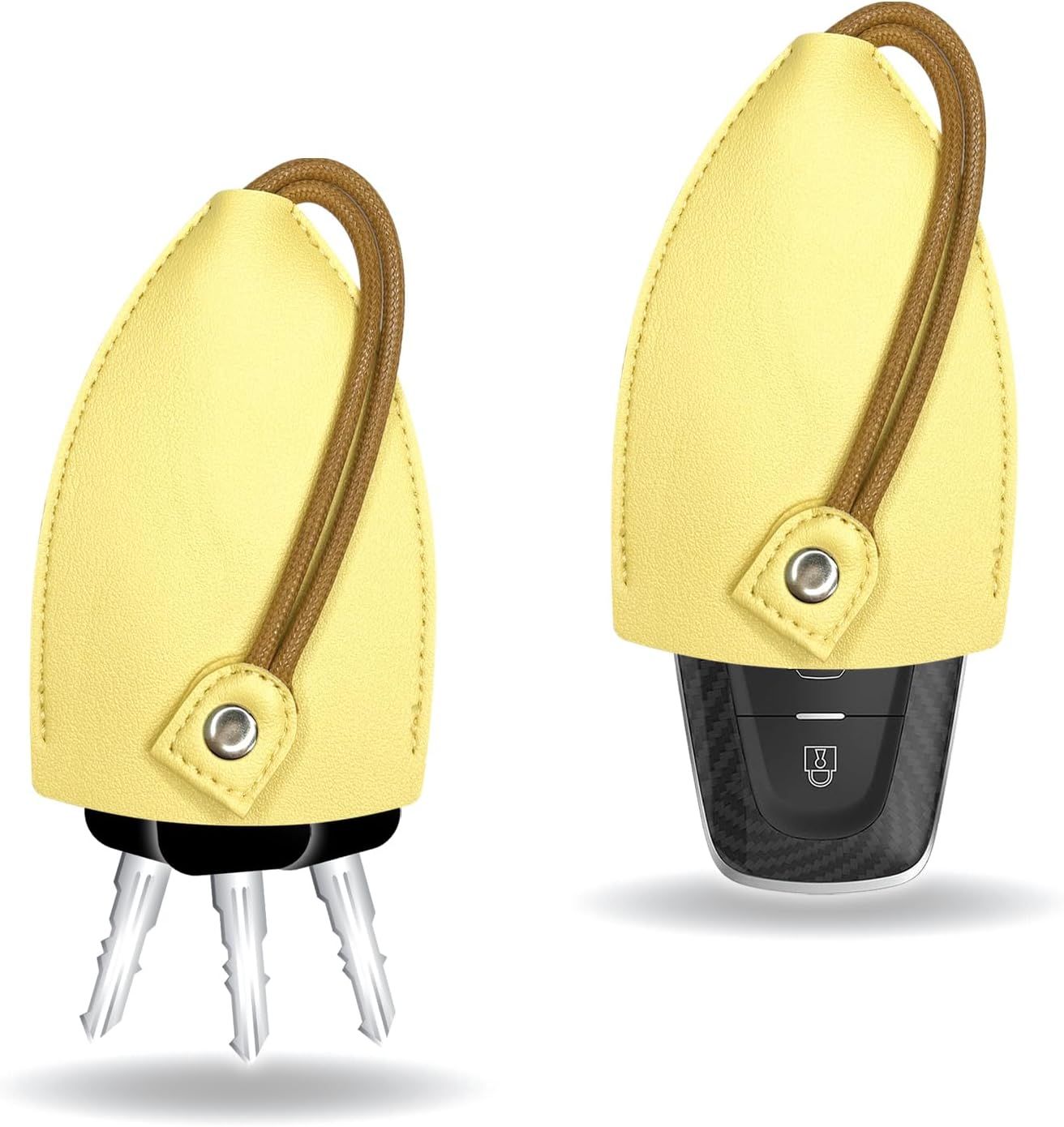 Amazon.com: pvotawp 2PCS Creative Pull-Out Key Case Cover, Leather ...