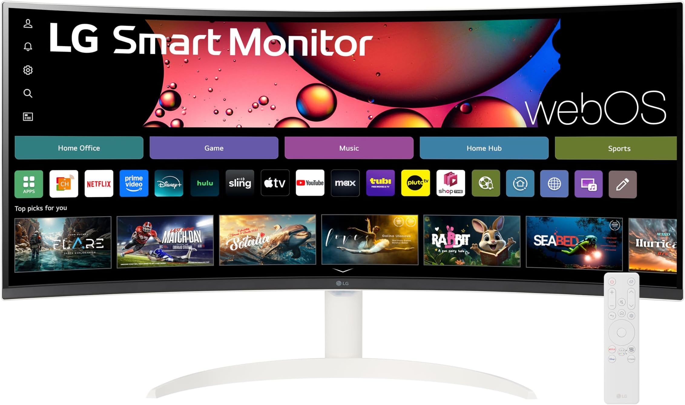 Amazon.com: LG 34SR60QC-W 34-inch QHD (3440x1440) Curved Smart Monitor ...
