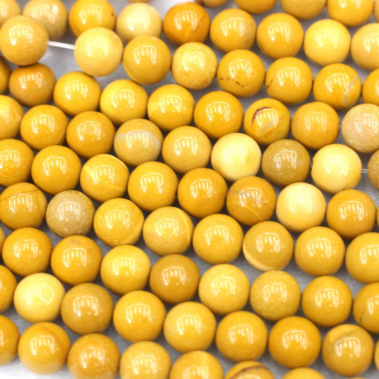 Amazon.com: Natural Yellow Jasper Round Gemstone Loose Beads for ...