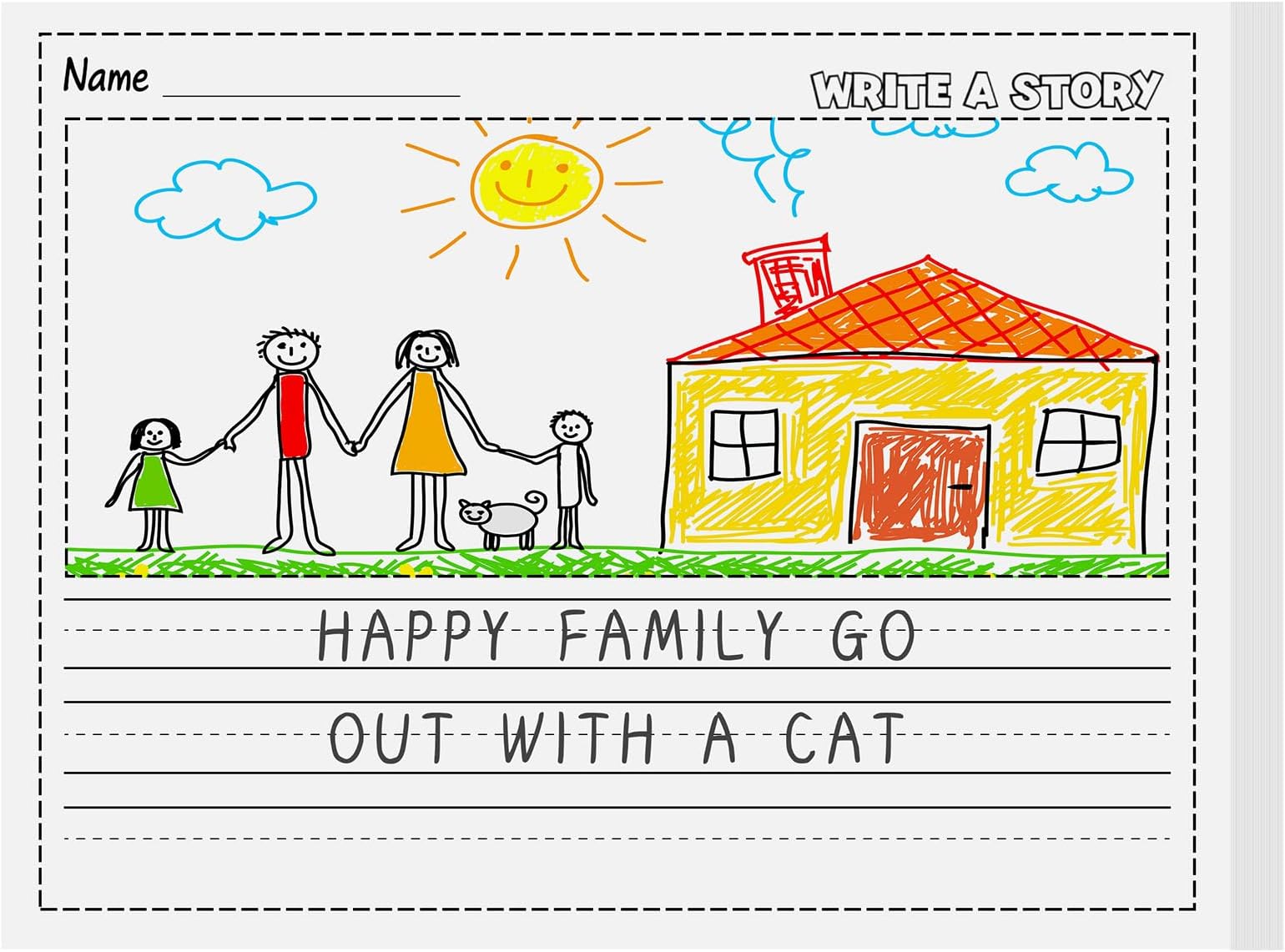 Amazon.com: Eaasty 100 Sheets Story Writing Paper Bulk Handwriting ...