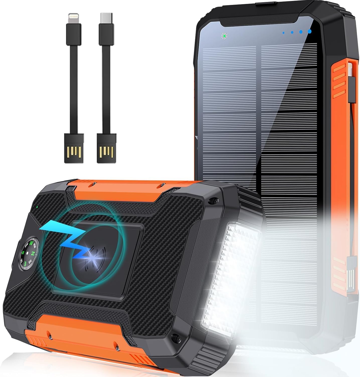 49800mAh Portable Phone Charger Solar Power Bank 49800mAh With Wireless ...