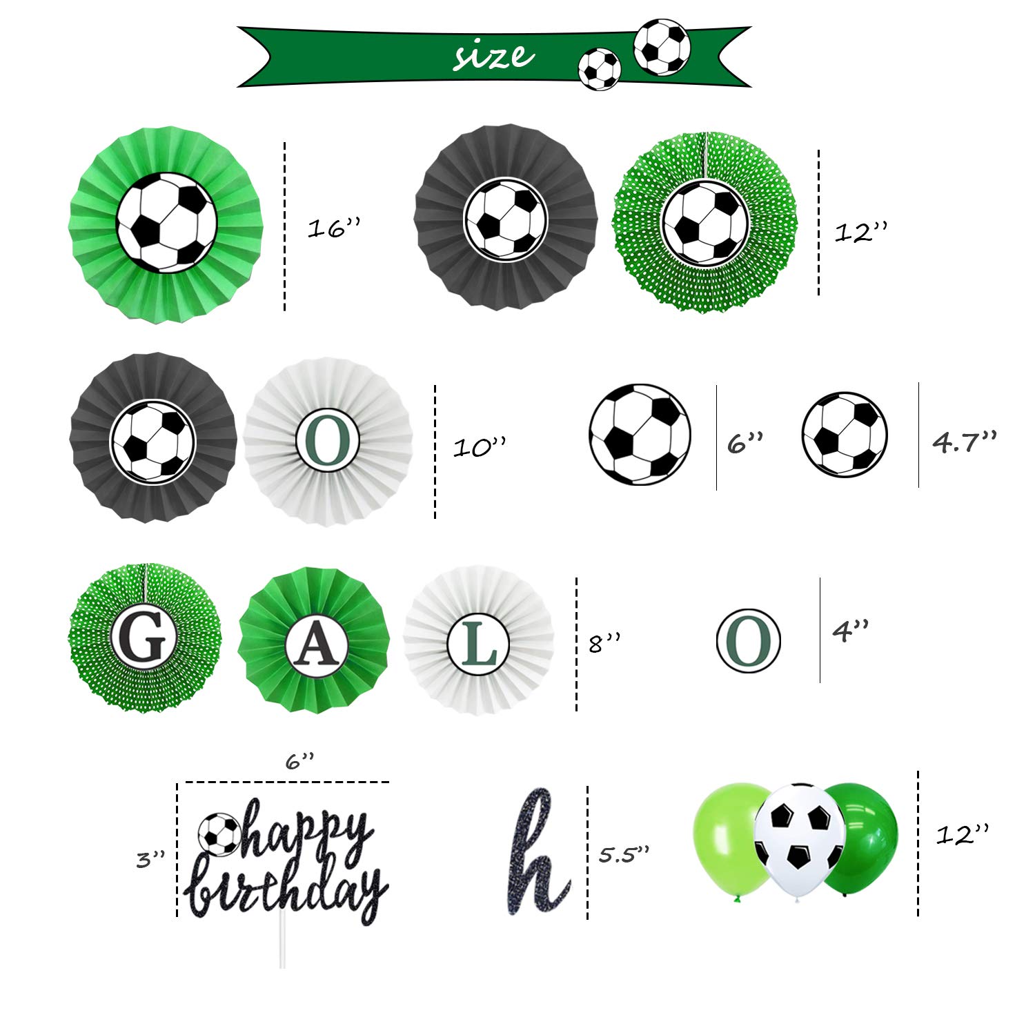 Hombae Soccer Birthday Party Decorations Supplies, Soccer Ball Birthday ...