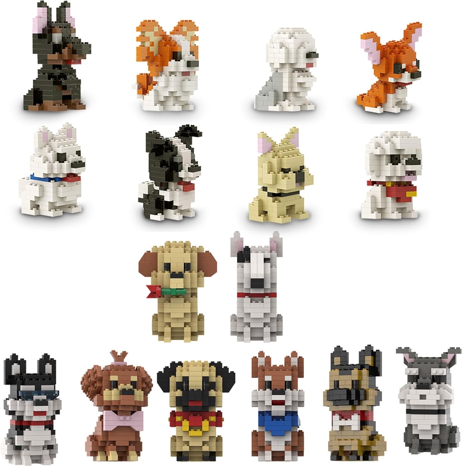 Amazon.com: SEMKY Micro Mini Blocks Dog 16 in 1 Animal Model Set ...