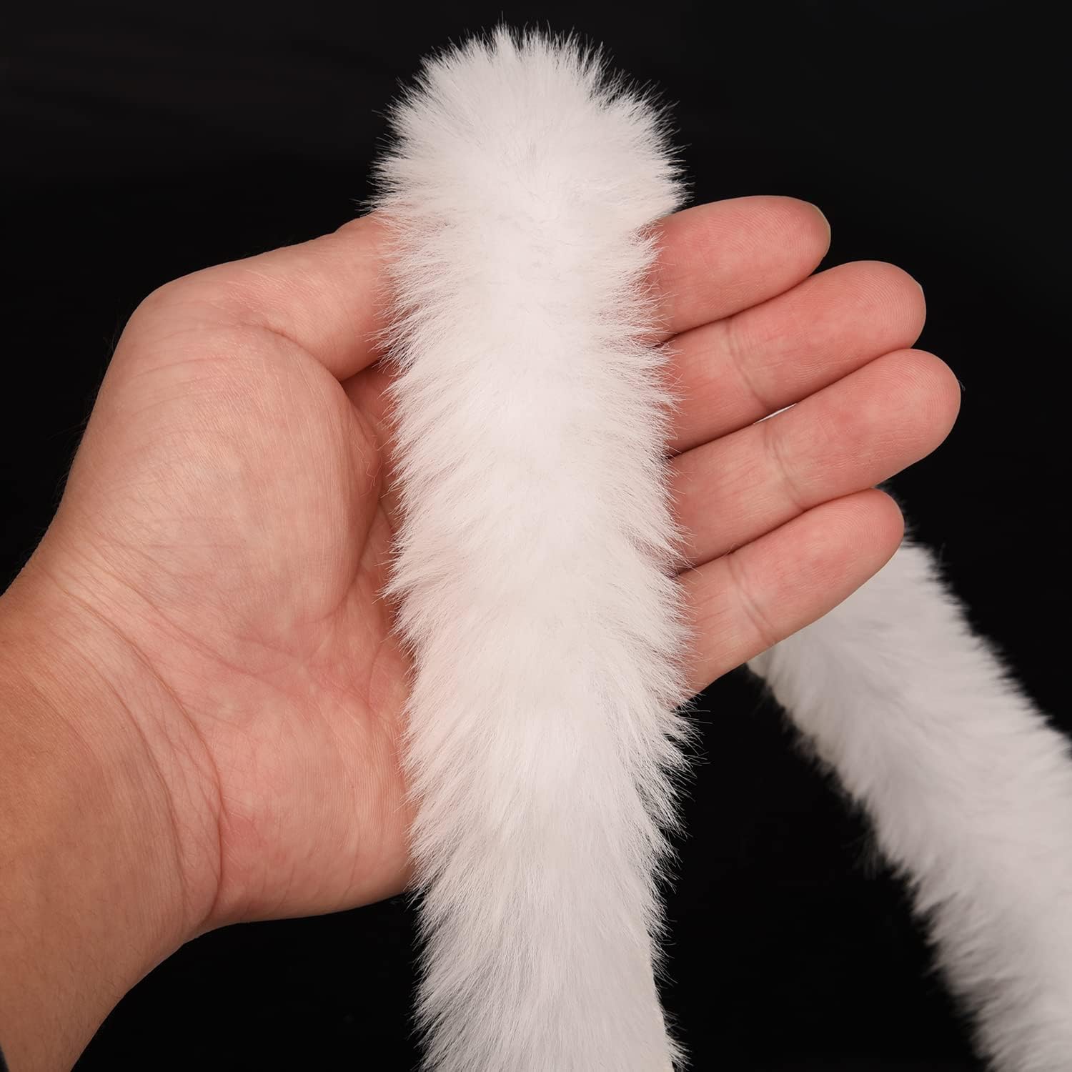 MFUOE Christmas Faux Fur Ribbon Trim White Faux Fur Ribbon Cotton ...