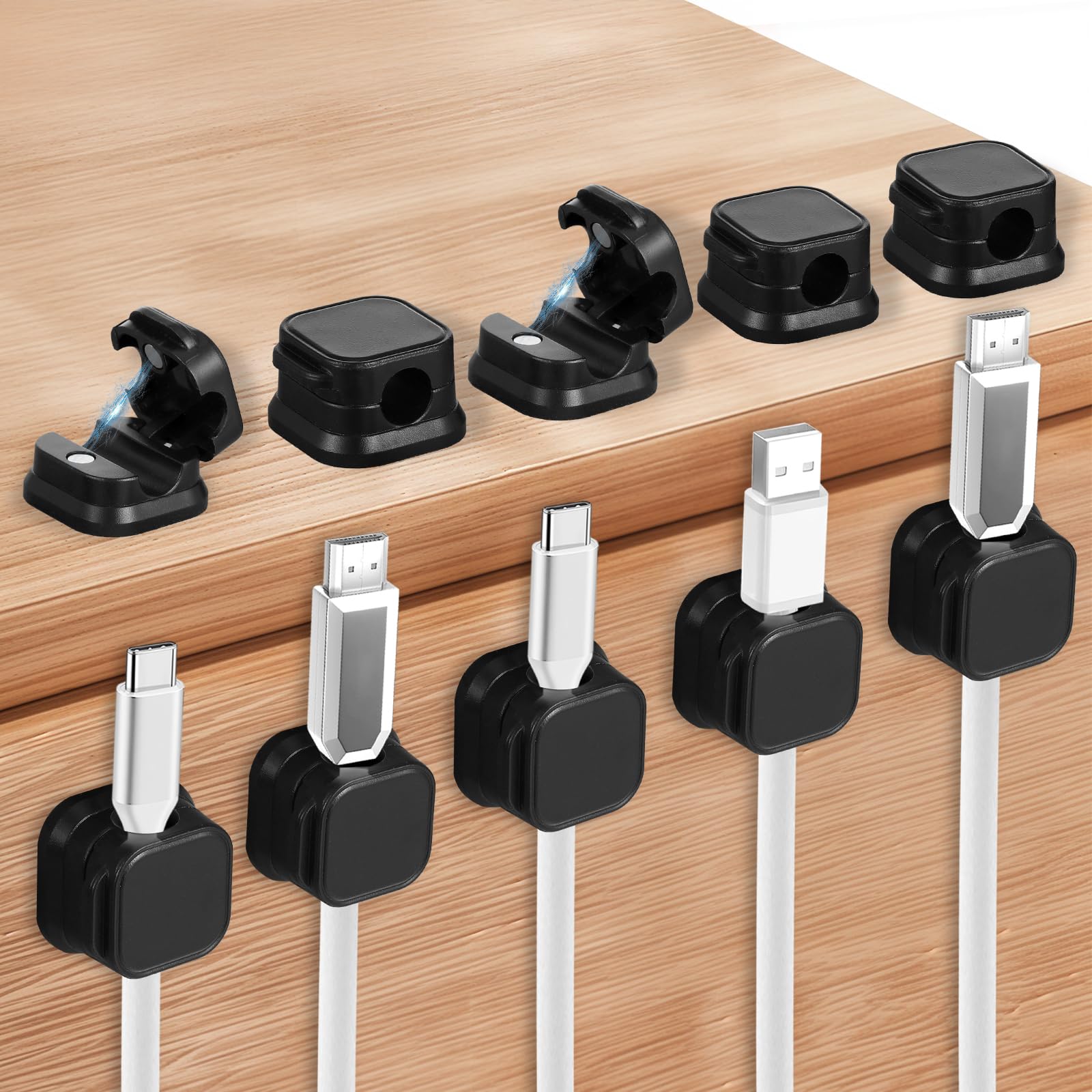 Amazon.com: Gjinxi 10 Pack Magnetic Cable Clips, Adhesive Cable Cord ...