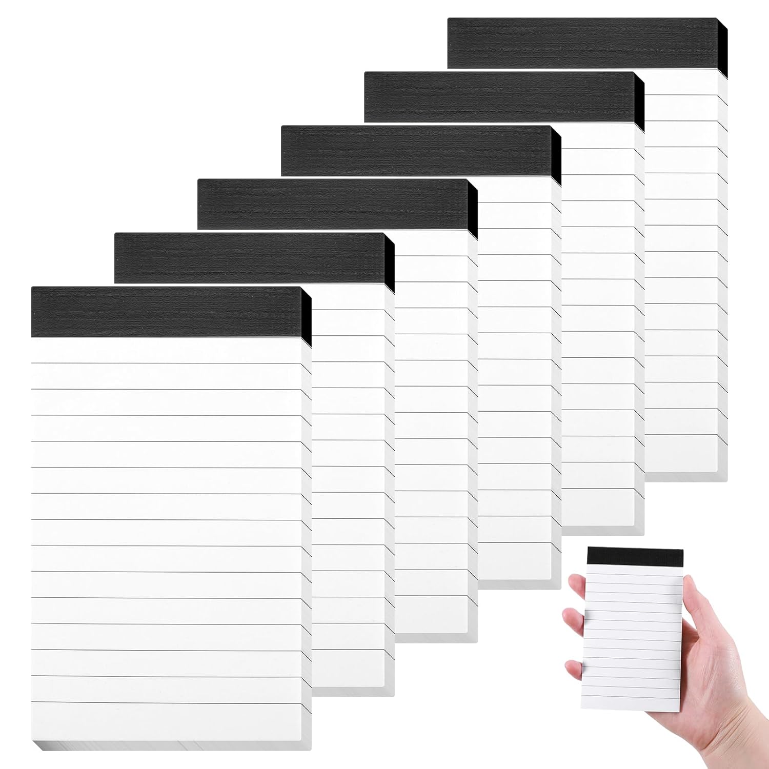 Giantree 6Pcs Small Note Pads, Small Black Note Pads A7, Mini Notepad ...