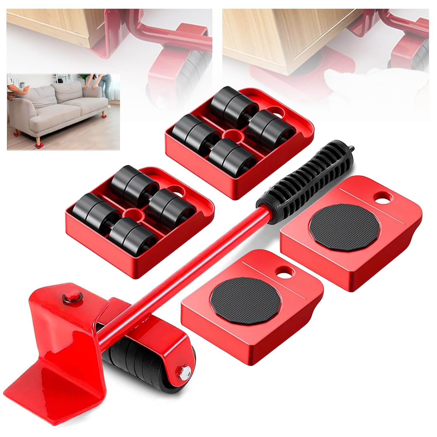 Furniture Lift Mover Tool Set, Furniture Movers with Four 360°Wheels ...