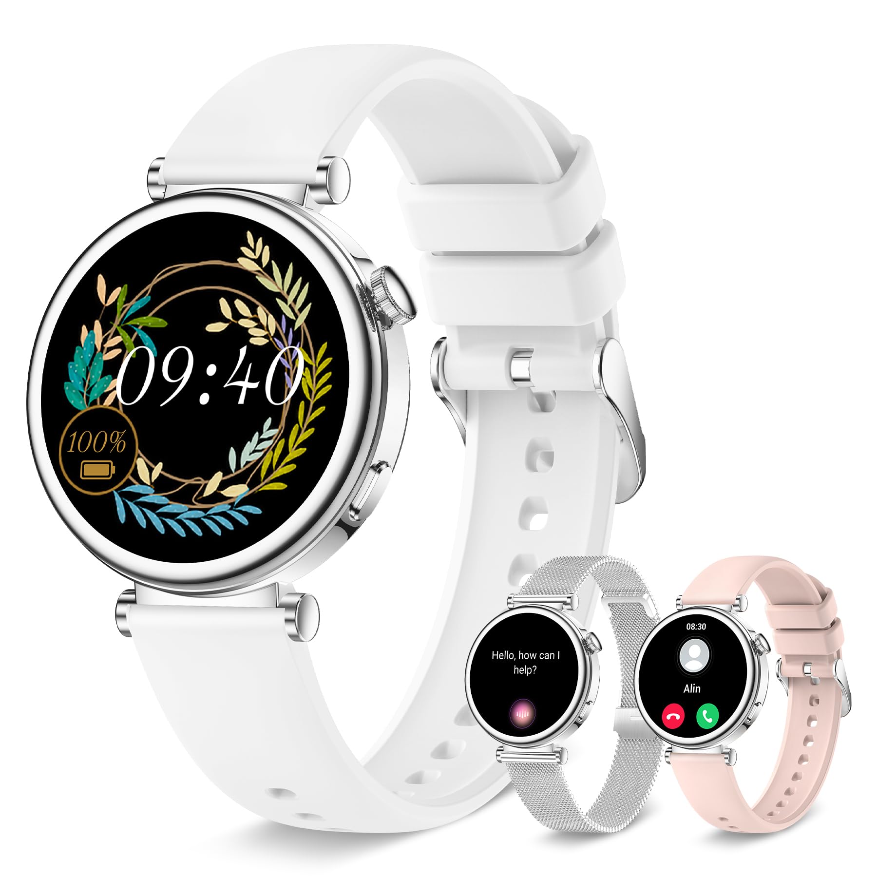 Small Smart Watch for Women with Bluetooth Call, 1.27" Fitness Watch ...