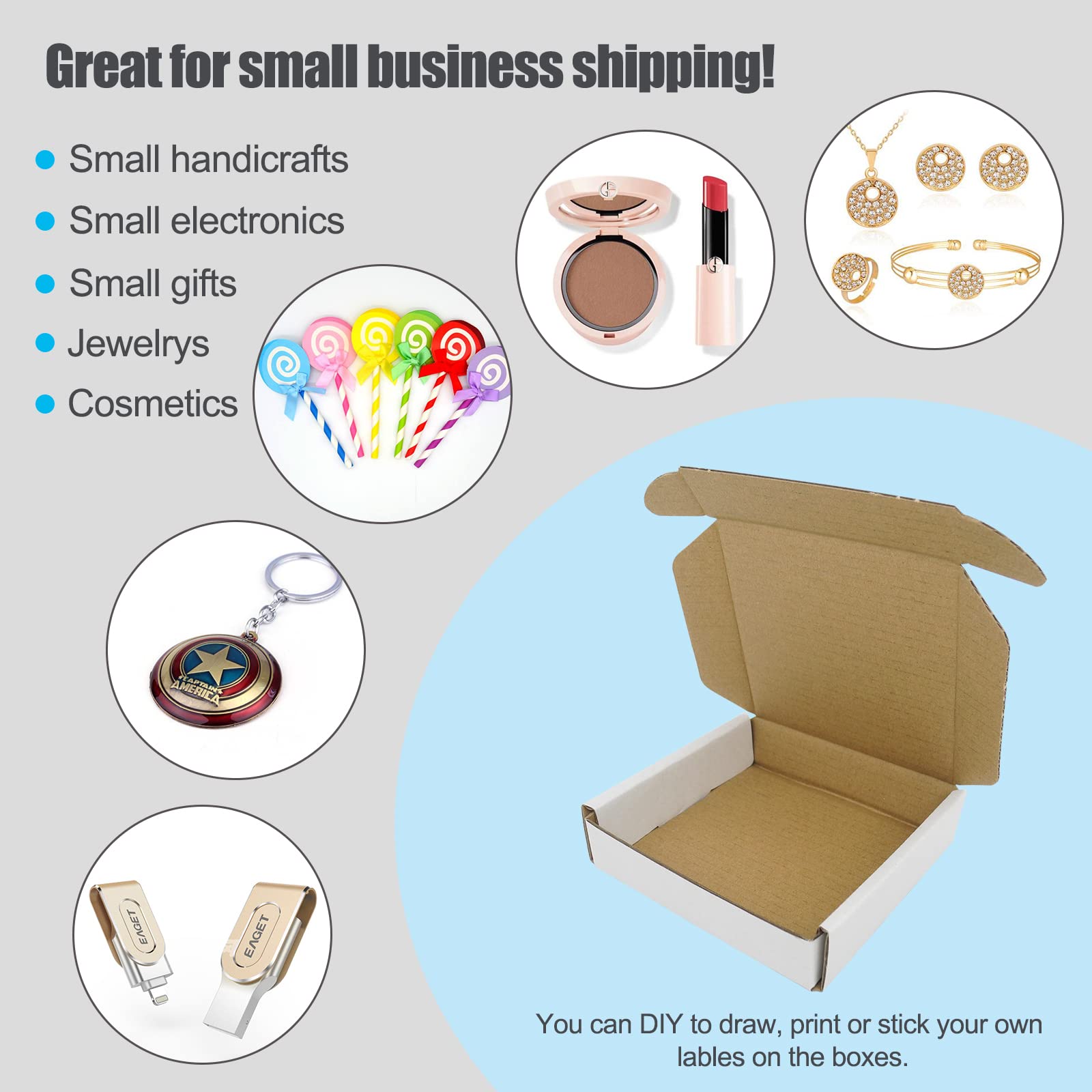 Snapklik.com : ELAZEKES 4x4x1 Shipping Box, Mailing Boxes White Gift Boxes