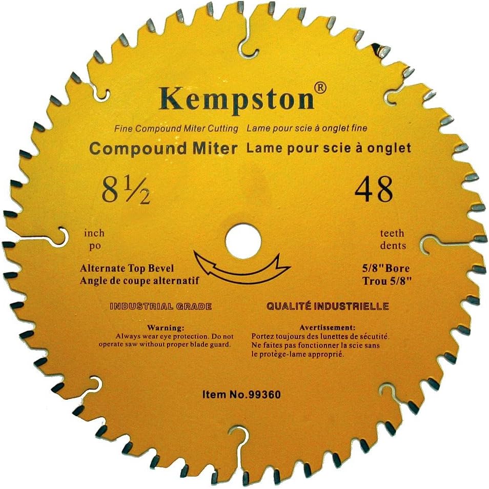 Kempston 99360 8-1/2-Inch by 48 Tooth Industrial Thick Kerf Sliding ...