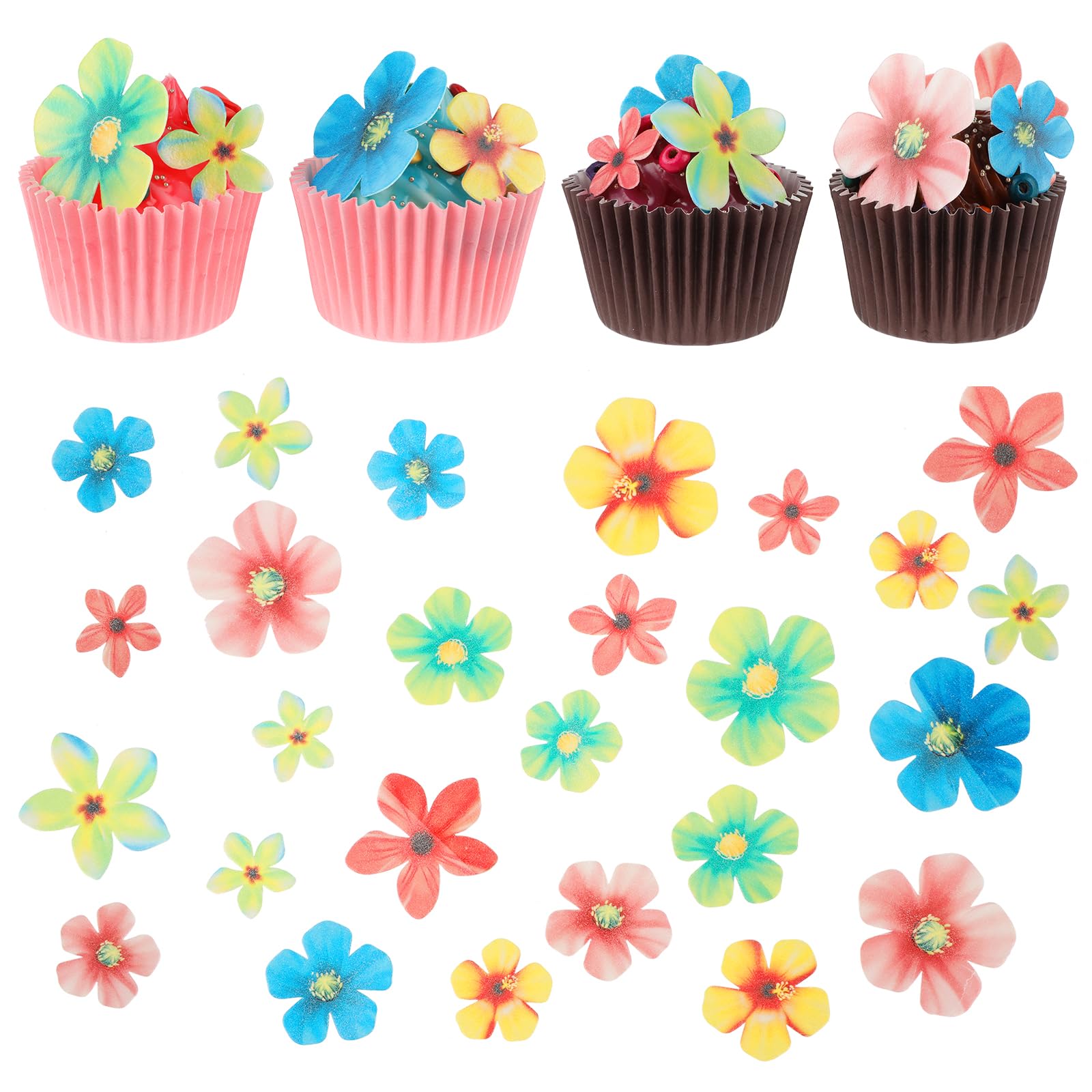 Buy 35pcs Edible Flowers Cake Decorations Birthday Edible Cake Flowers ...