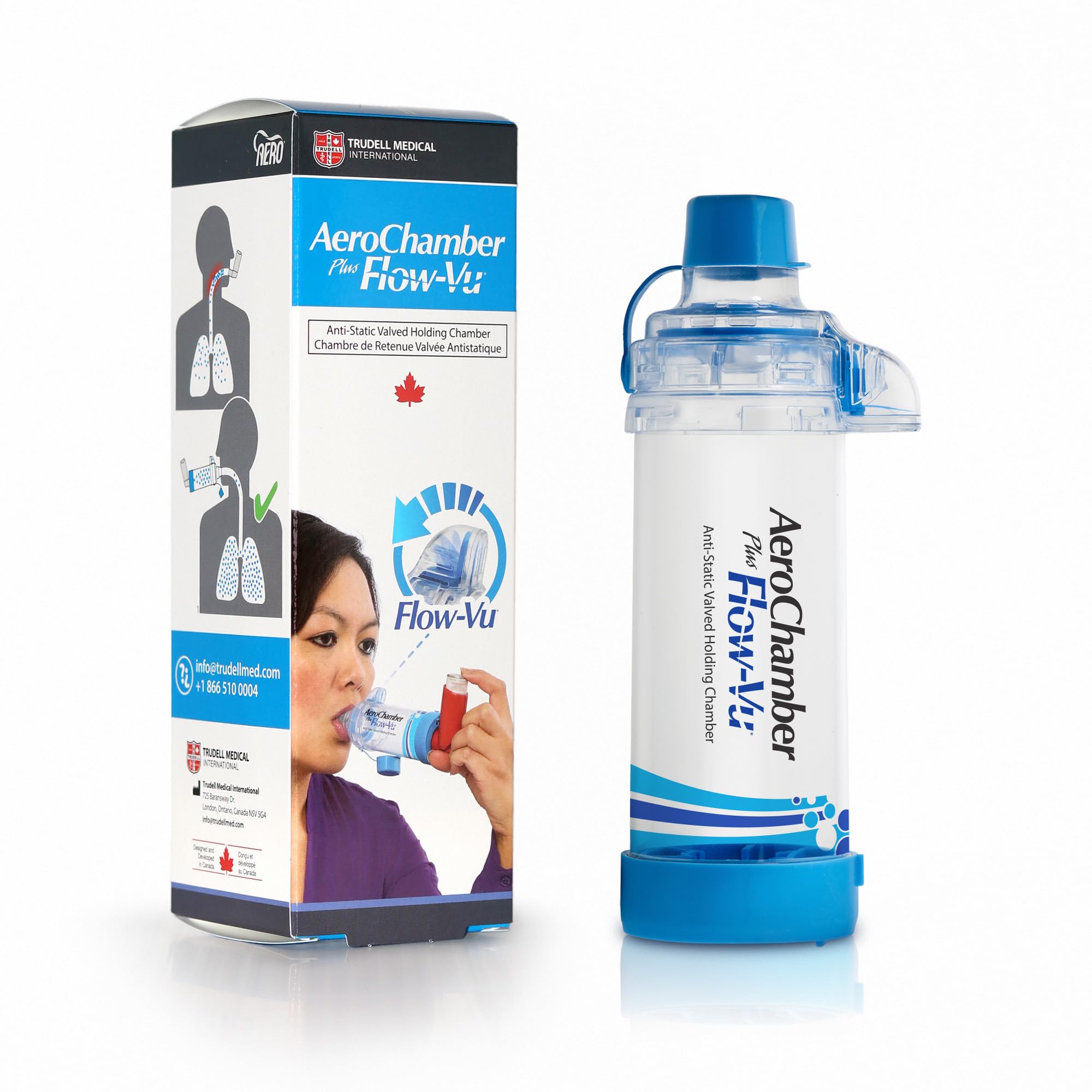 AeroChamber Plus Flow-Vu inhaler spacer - adult mouthpiece : Amazon.ca ...