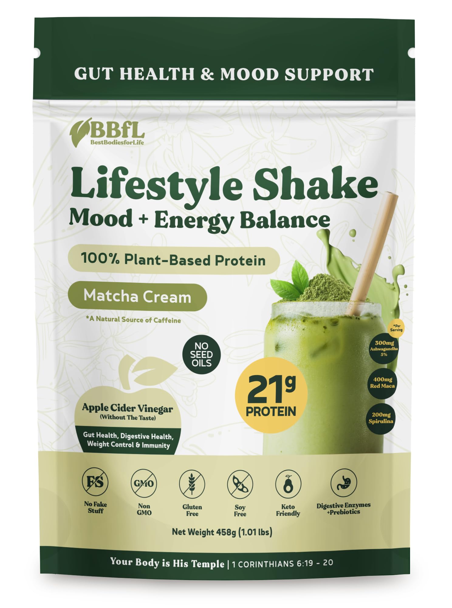 Amazon.com: BBfL Meal Replacement Shakes, 21g Protein, Vegan Plant ...