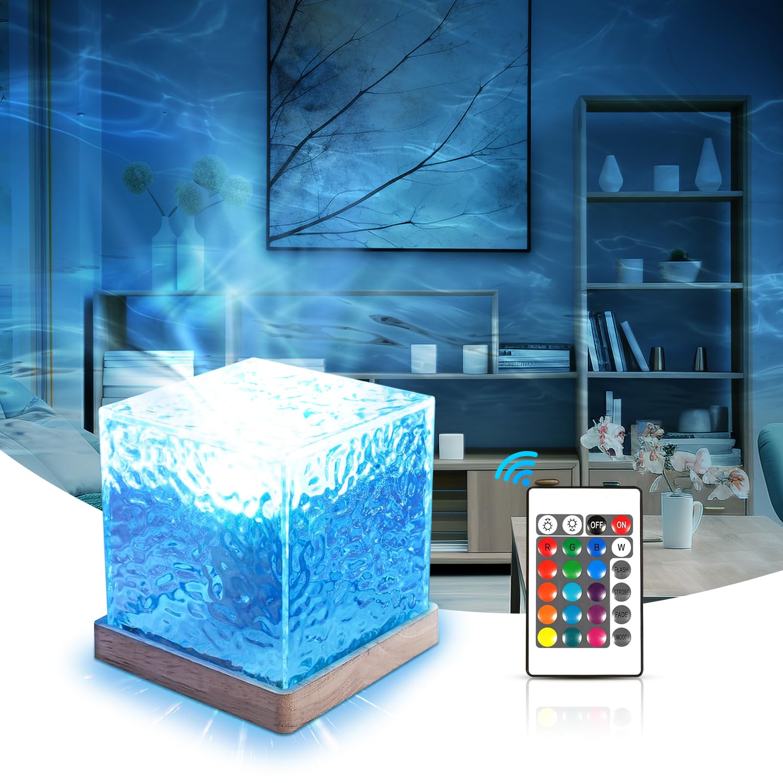 Ocean Wave Projector Light, Northern Lights Lamp with 16 RGB Colors, 30 ...