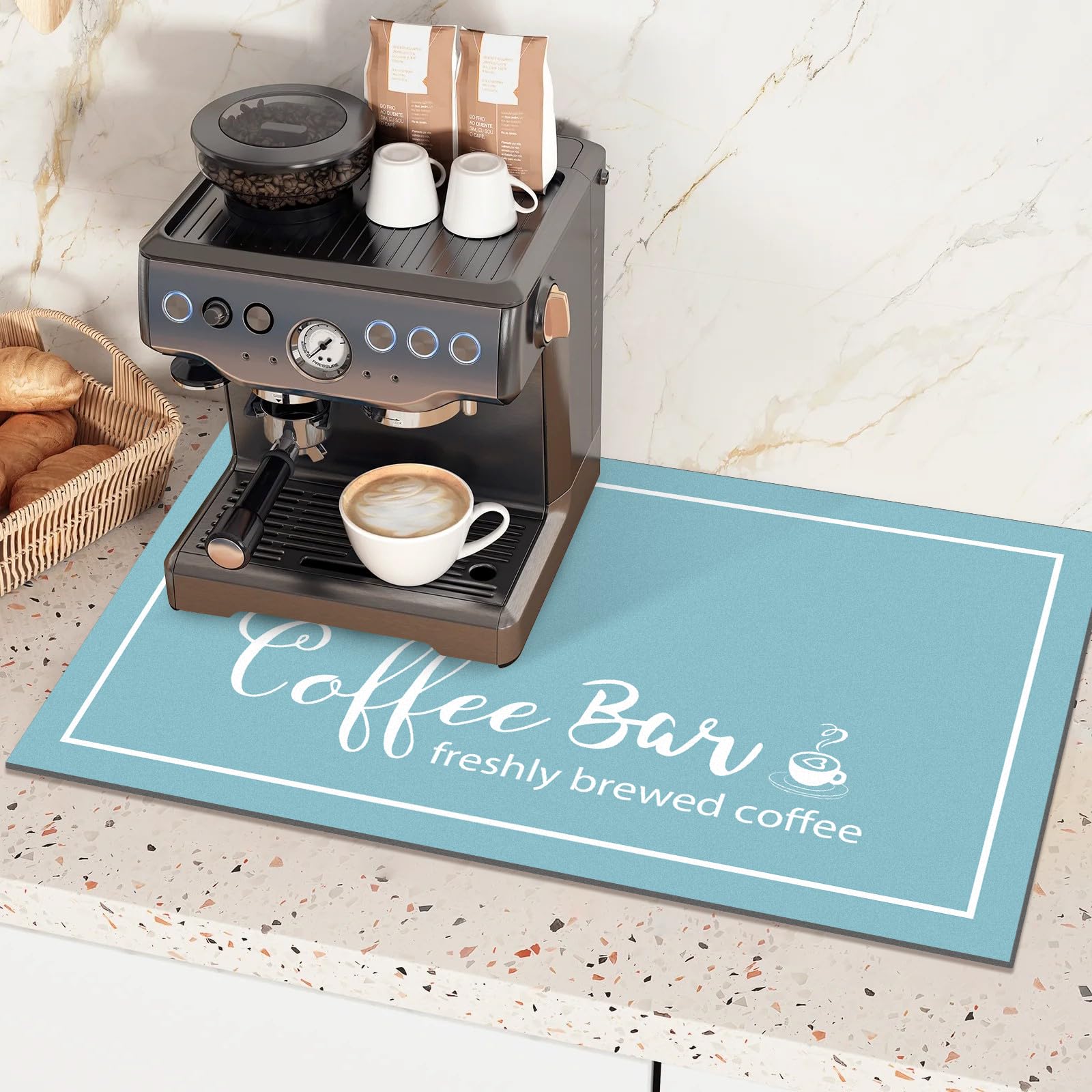 Amazon.com: Findosom Dish Drying Mat, 16"x24" Absorbent Coffee Bar Mat ...