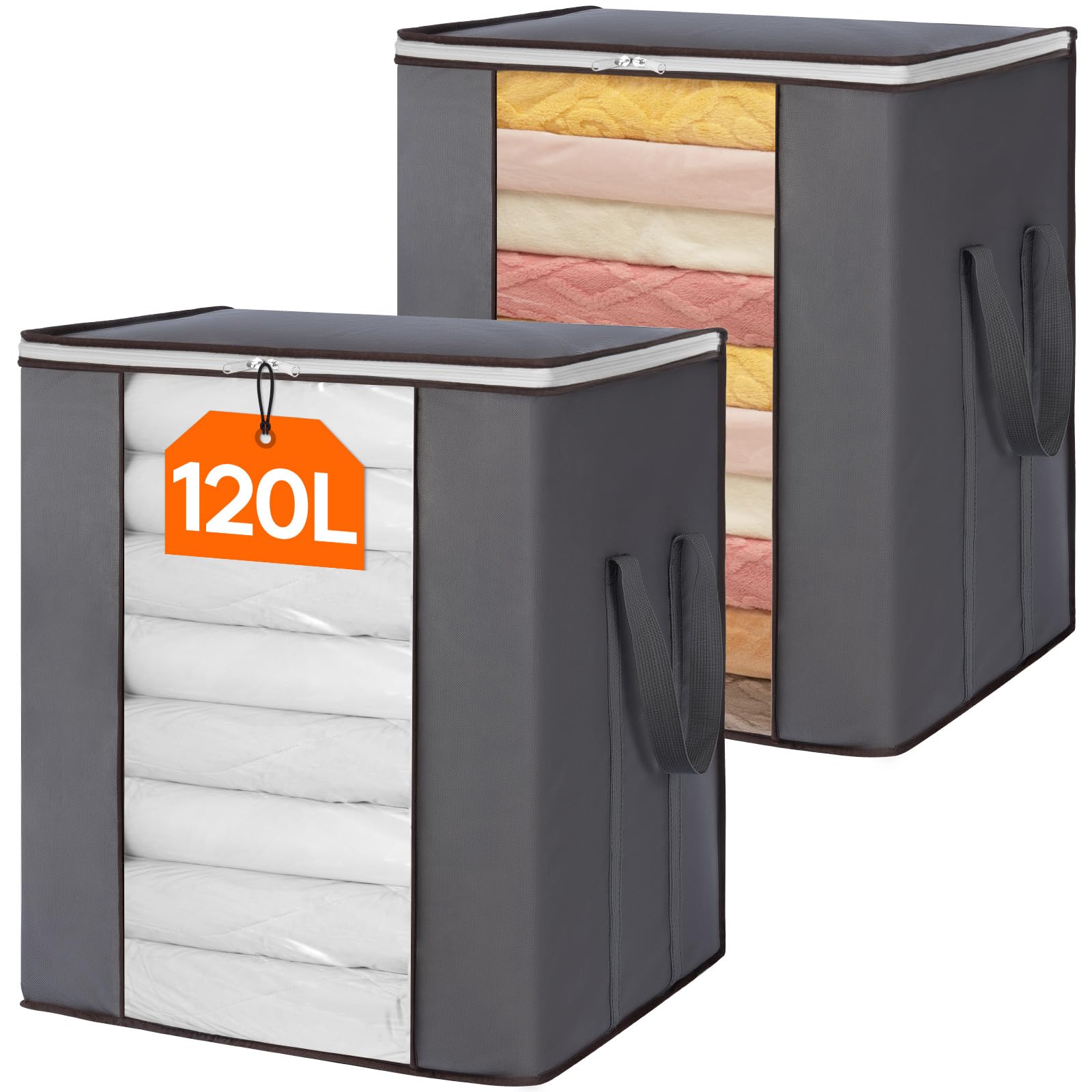 Amazon.com: Lifewit 120L Extra Large Blanket Storage Bags, Foldable ...