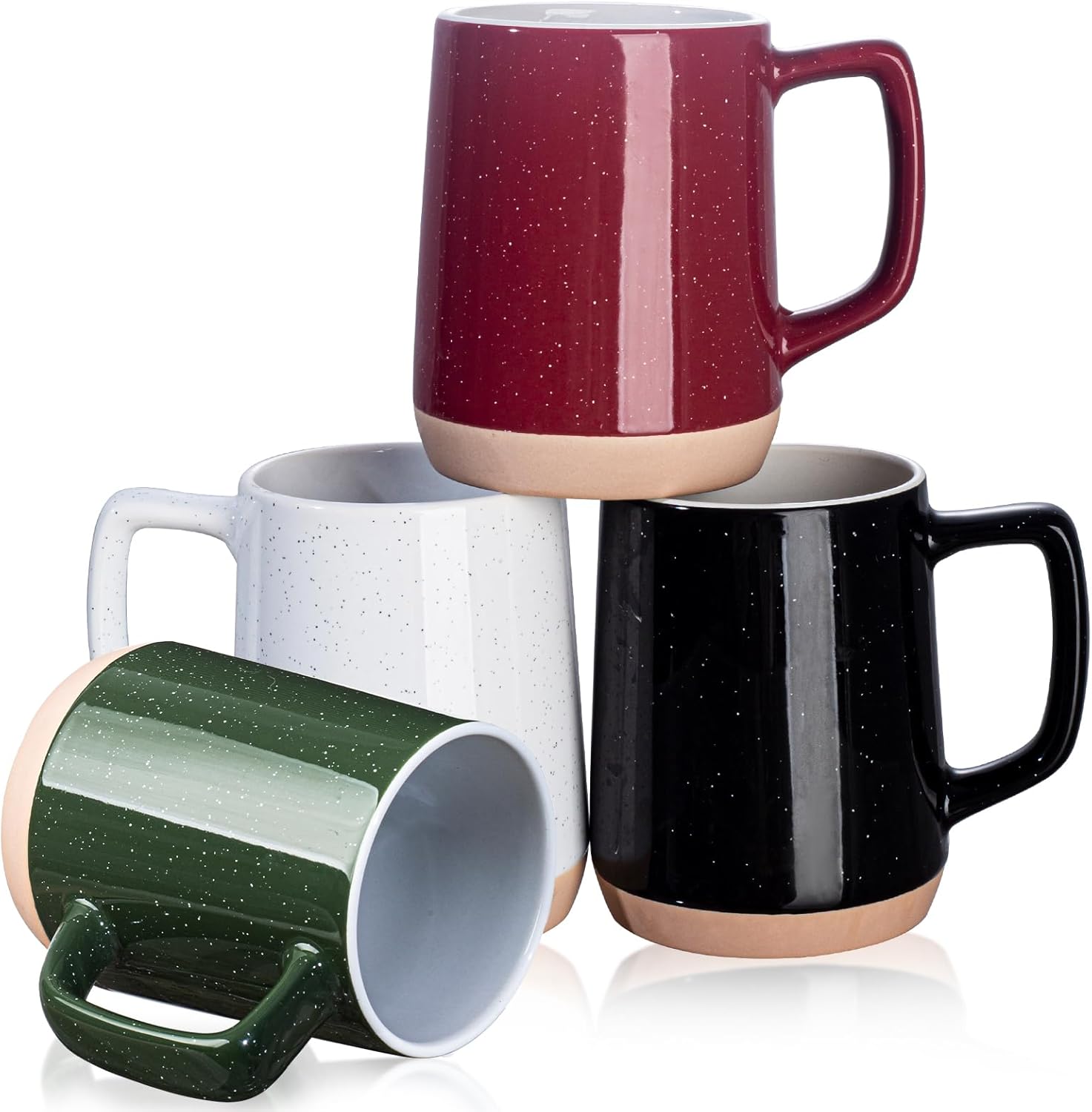Amazon.com: Gourstar Coffee Mugs Set of 4, 16 oz Coffee Cups Ceramic ...