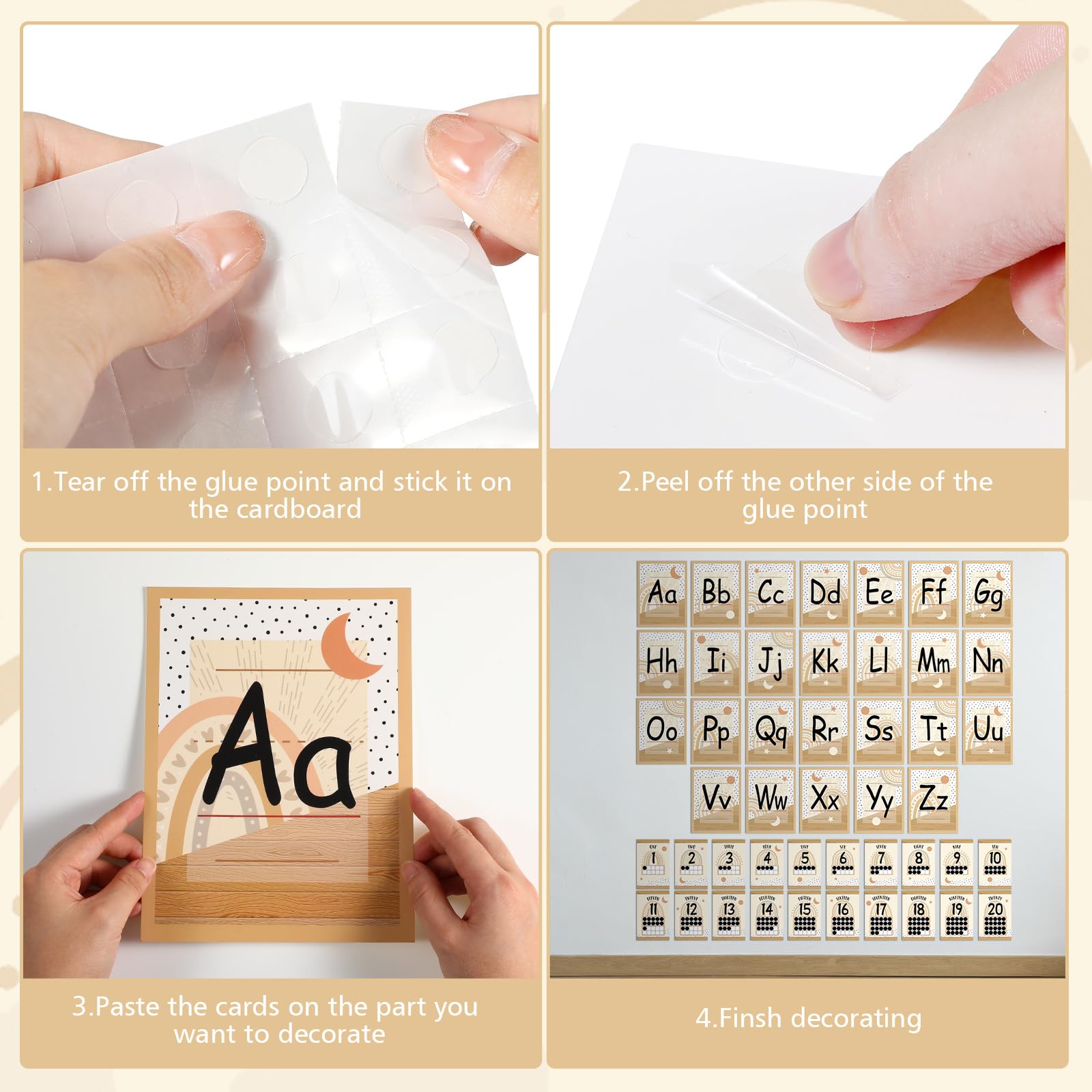 Snapklik.com : 46 Pcs Alphabet And Number Bulletin Board Set Boho ...