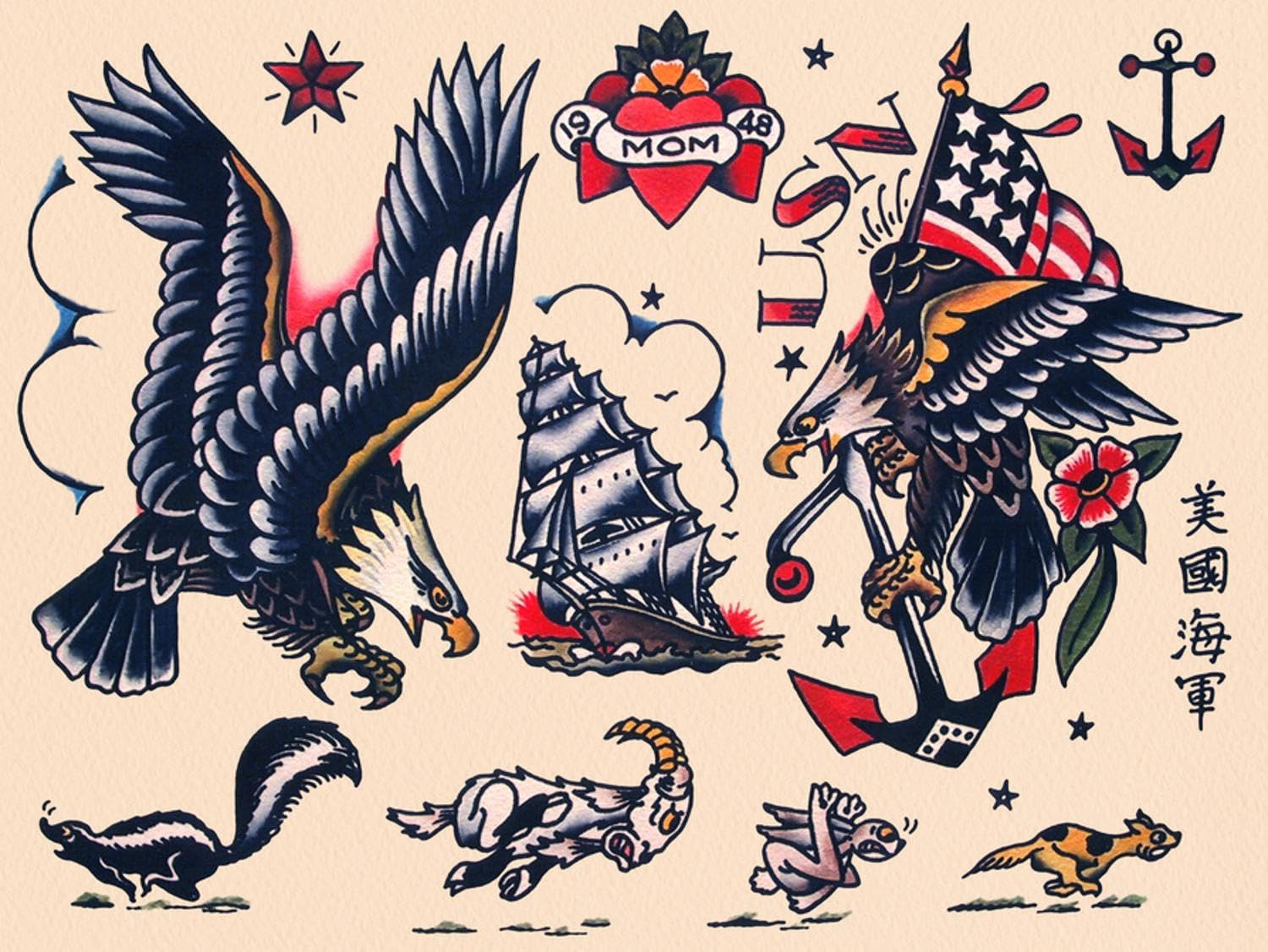 American Traditional Eagle Flash