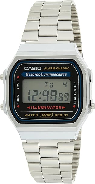 Casio Vintage A168WA-1WDF - Montre-Bracelet Numérique, Argent : Amazon.fr: Mode