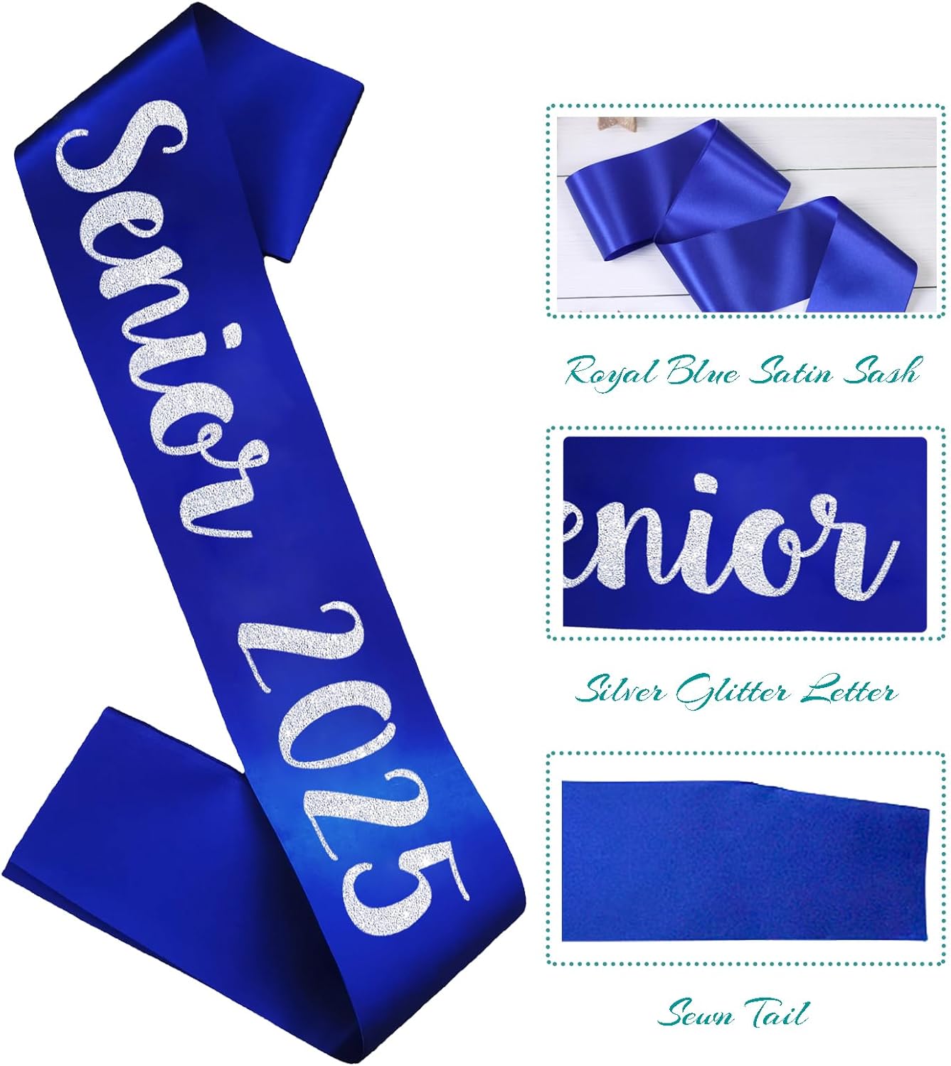 Senior 2025 Sash, Silver Glitter Letter Senior Sash Nepal | Ubuy