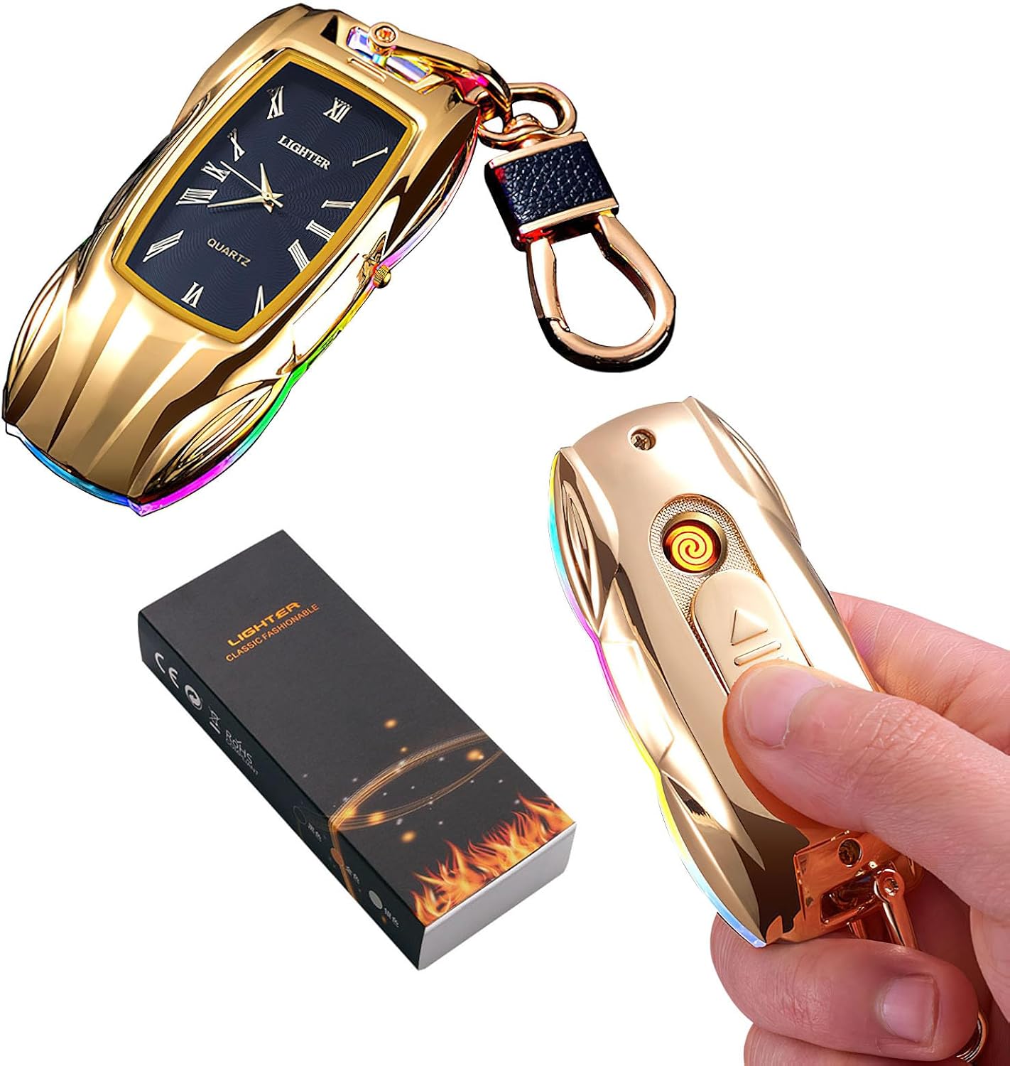 Amazon.com: LED Cool Sports Car Electronic Lighter, USB Rechargeable ...