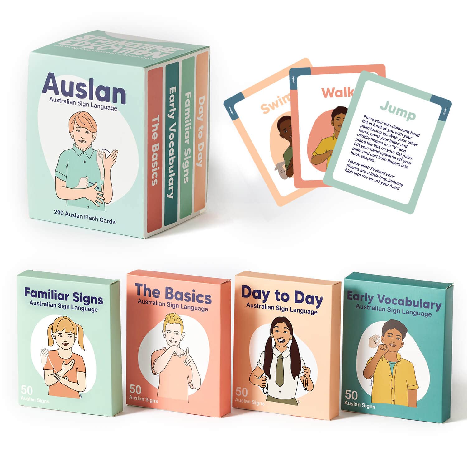 Auslan Sign Language 200 Flash Cards - Learn Australian Sign Language ...