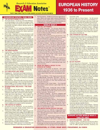 EXAMNotes for European History 1936 to Present (EXAMNotes): The Editors ...