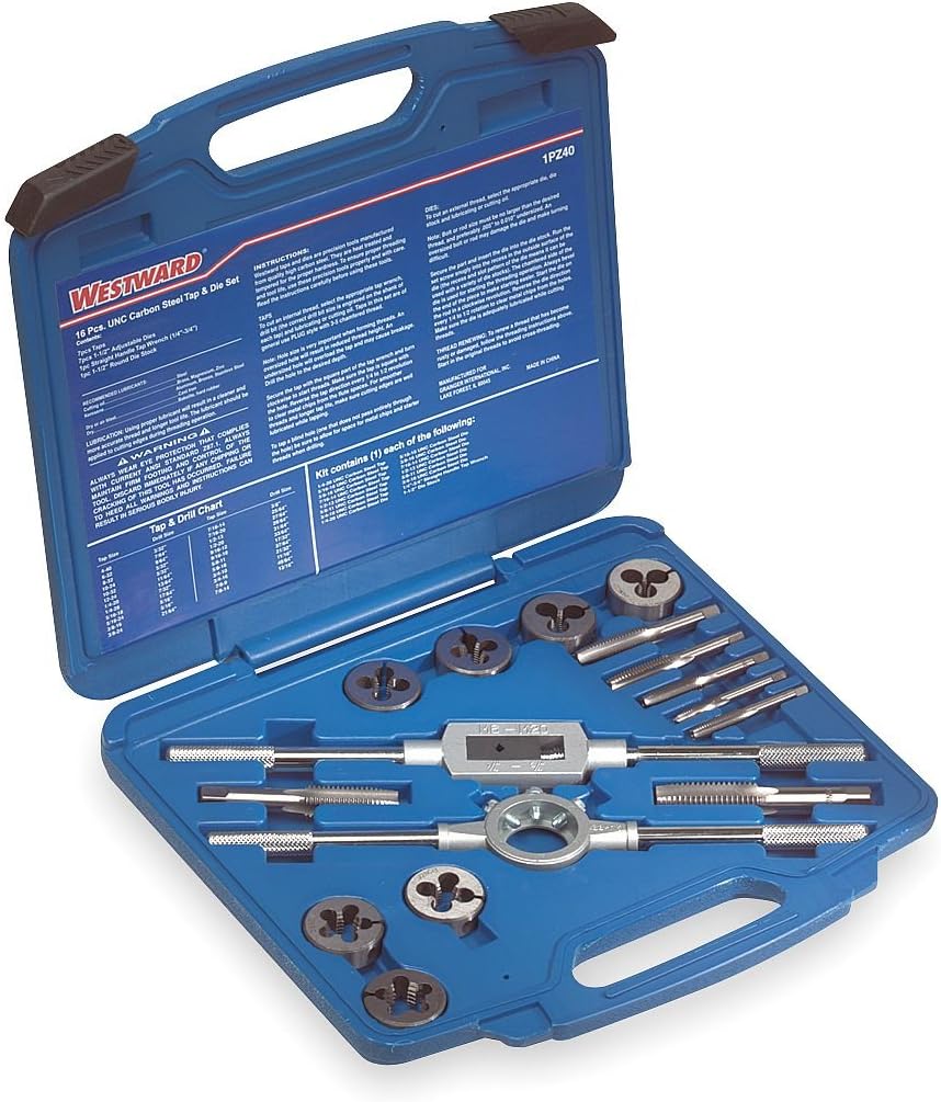 Westward 1PZ40 Tap/Die Set, 16 Pieces by WestWard Tools : Amazon.ca ...