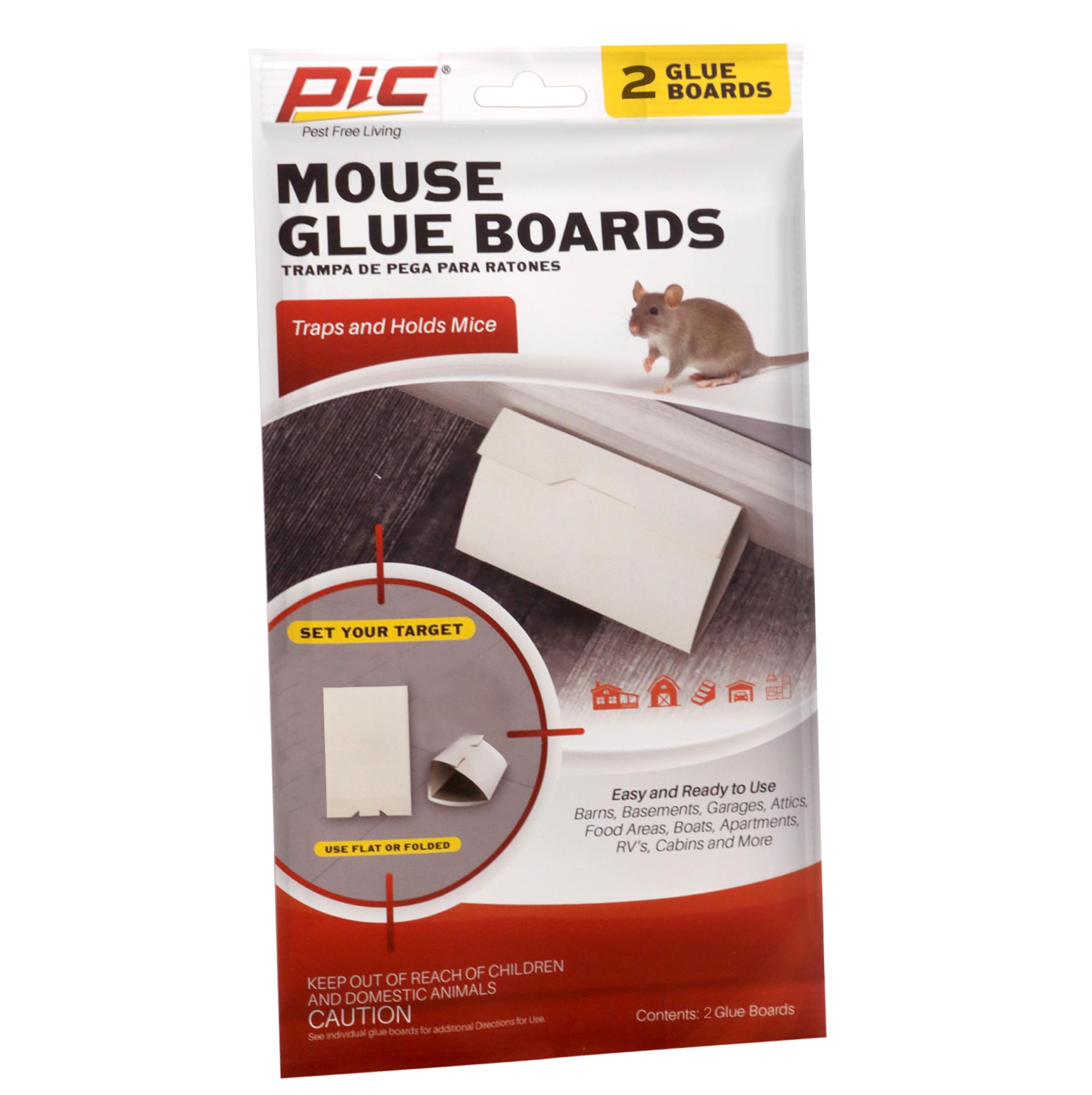 Amazon.com: Pic Professional-Strength Mouse Glue Boards (2 Pack ...