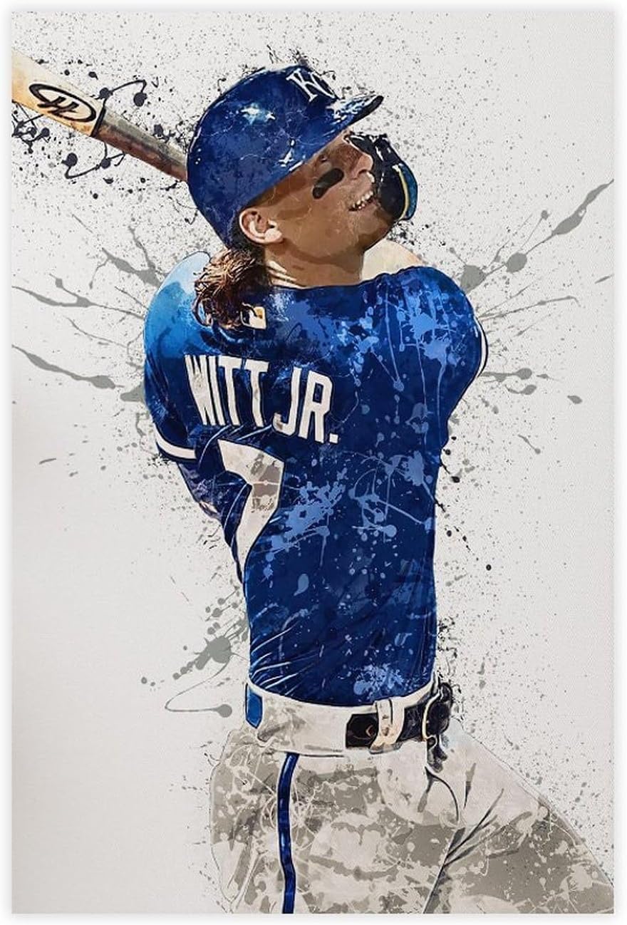 Amazon.com: ZYAURA Bobby Witt Jr Baseball Poster Canvas Poster Wall Art ...