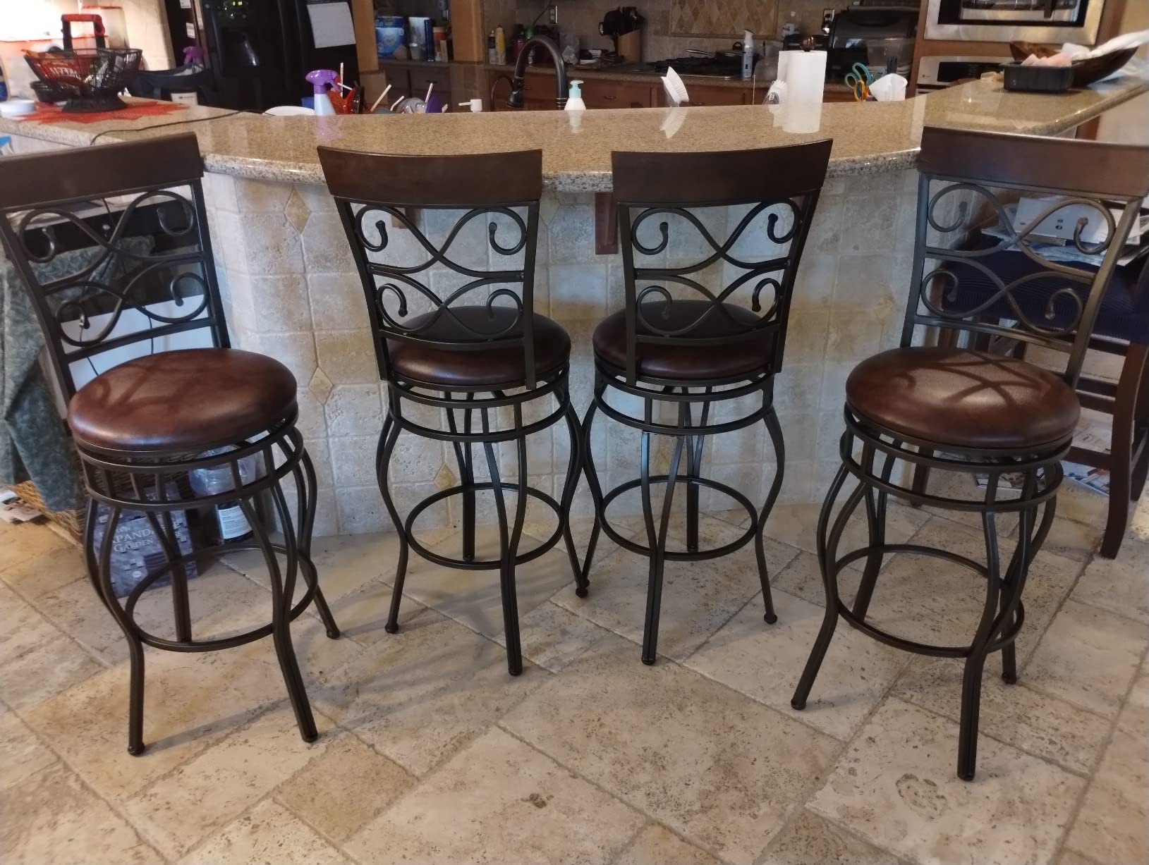 $48/mo - Finance WATERJOY Retro Bar Chairs Set of 4, 360 Degree Swivel ...