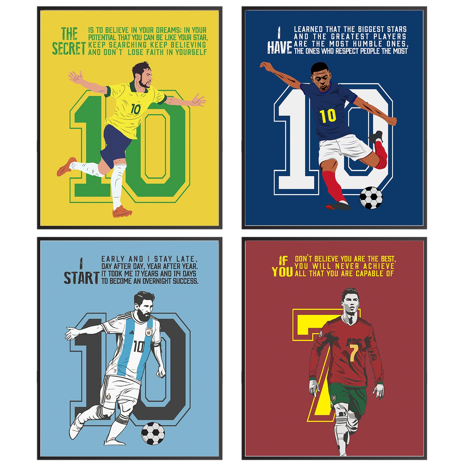 Amazon.com: Motivational Soccer Posters For Boys Room Bedroom, Soccer ...