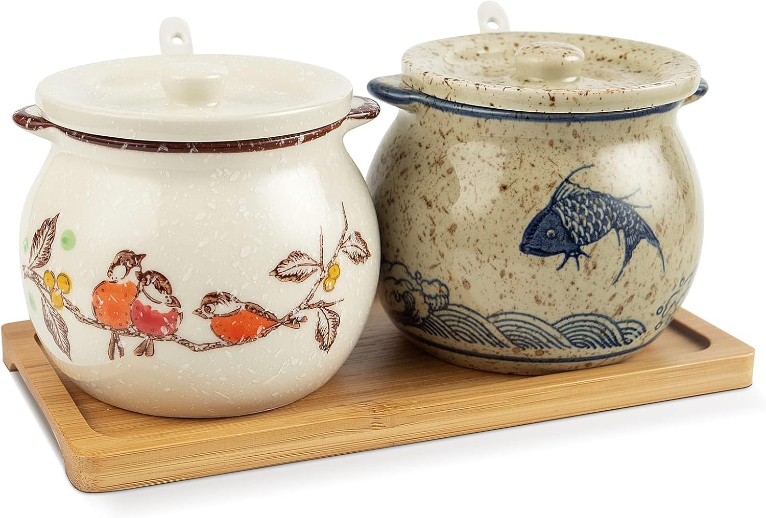 Amazon.com | 2 Pcs Japanese Retro Condiment Jar Pot Spice Container ...