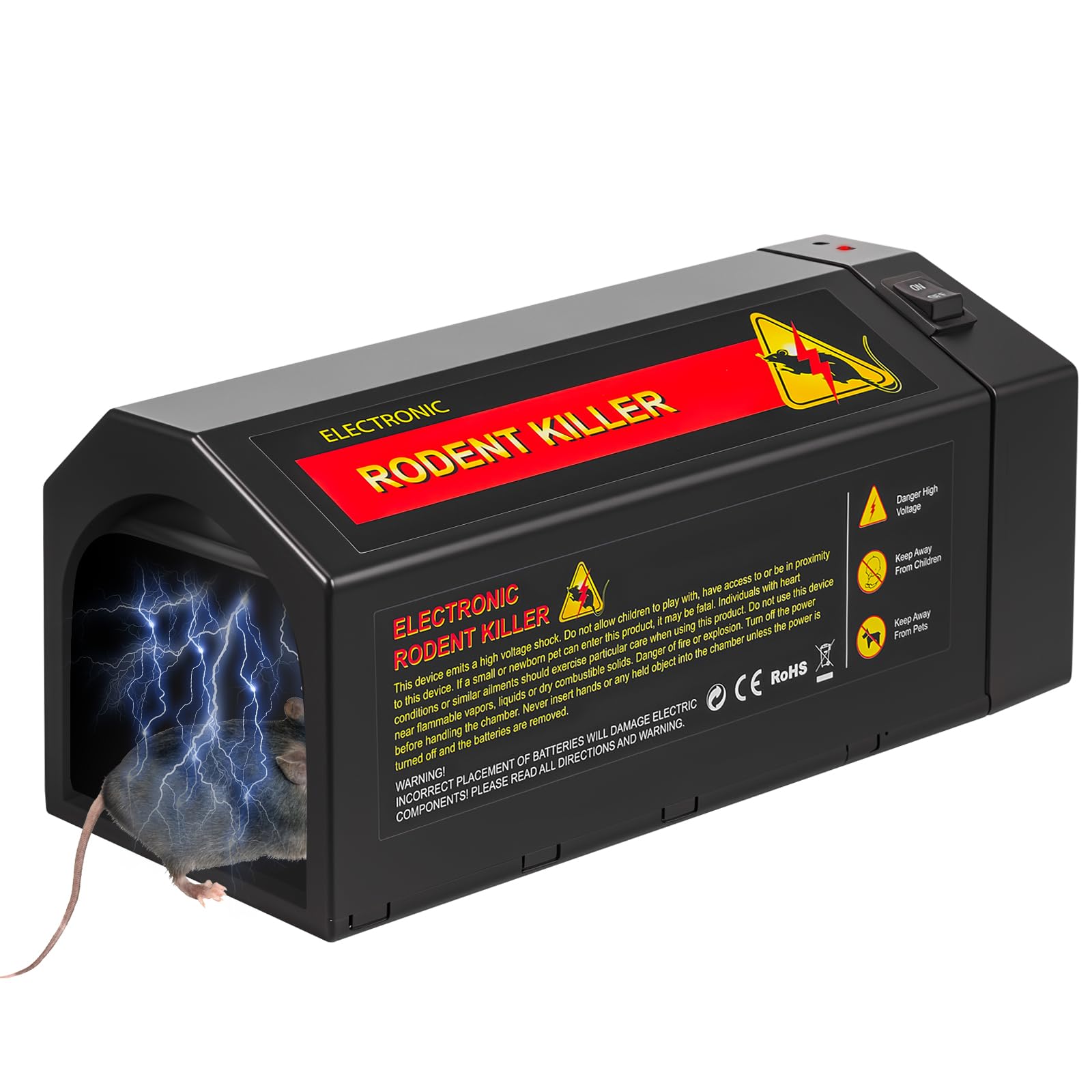 Amazon.com : Electric Mouse Trap Zapper Powerful Rat Traps Indoor for Homes with Anti-Escape ...