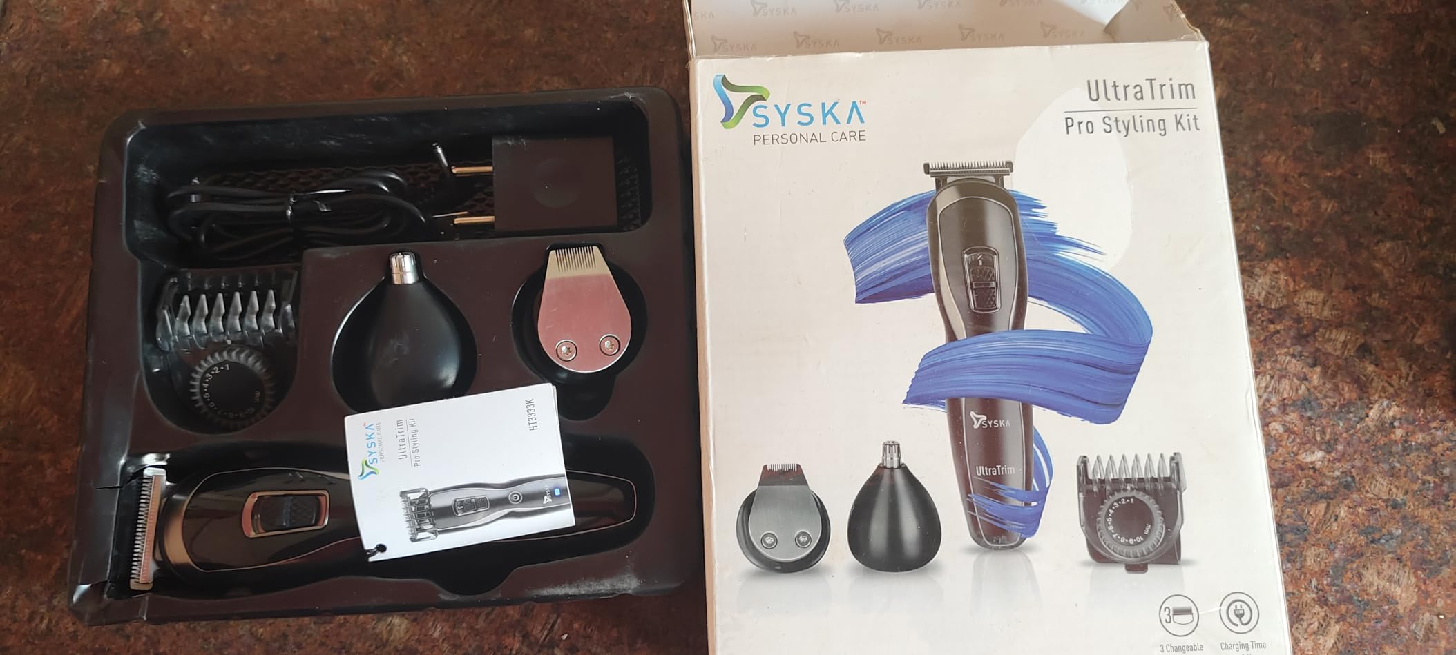 SYSKA HT3333K Corded & Cordless Stainless Steel Blade Grooming Trimmer ...