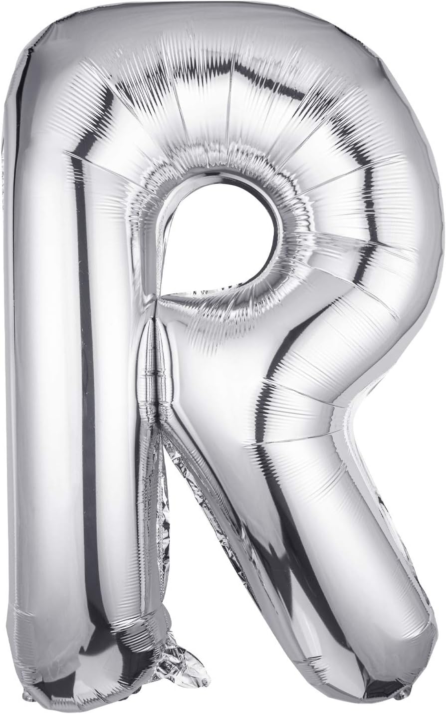 Amazon.com: Letter Balloons 40 Inch, Single Silver Letter R Balloons ...