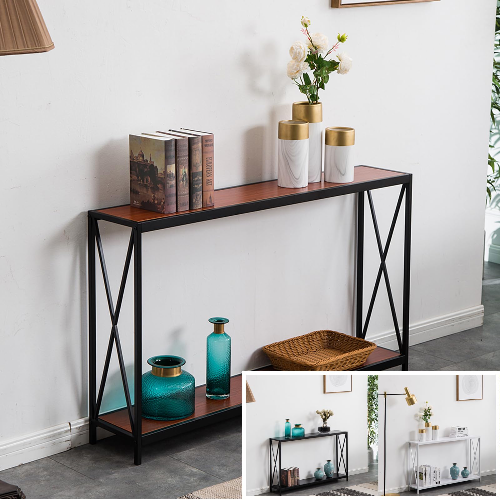 Amazon.com: sheeroy Black Console Tables for Entryway, Under Window ...