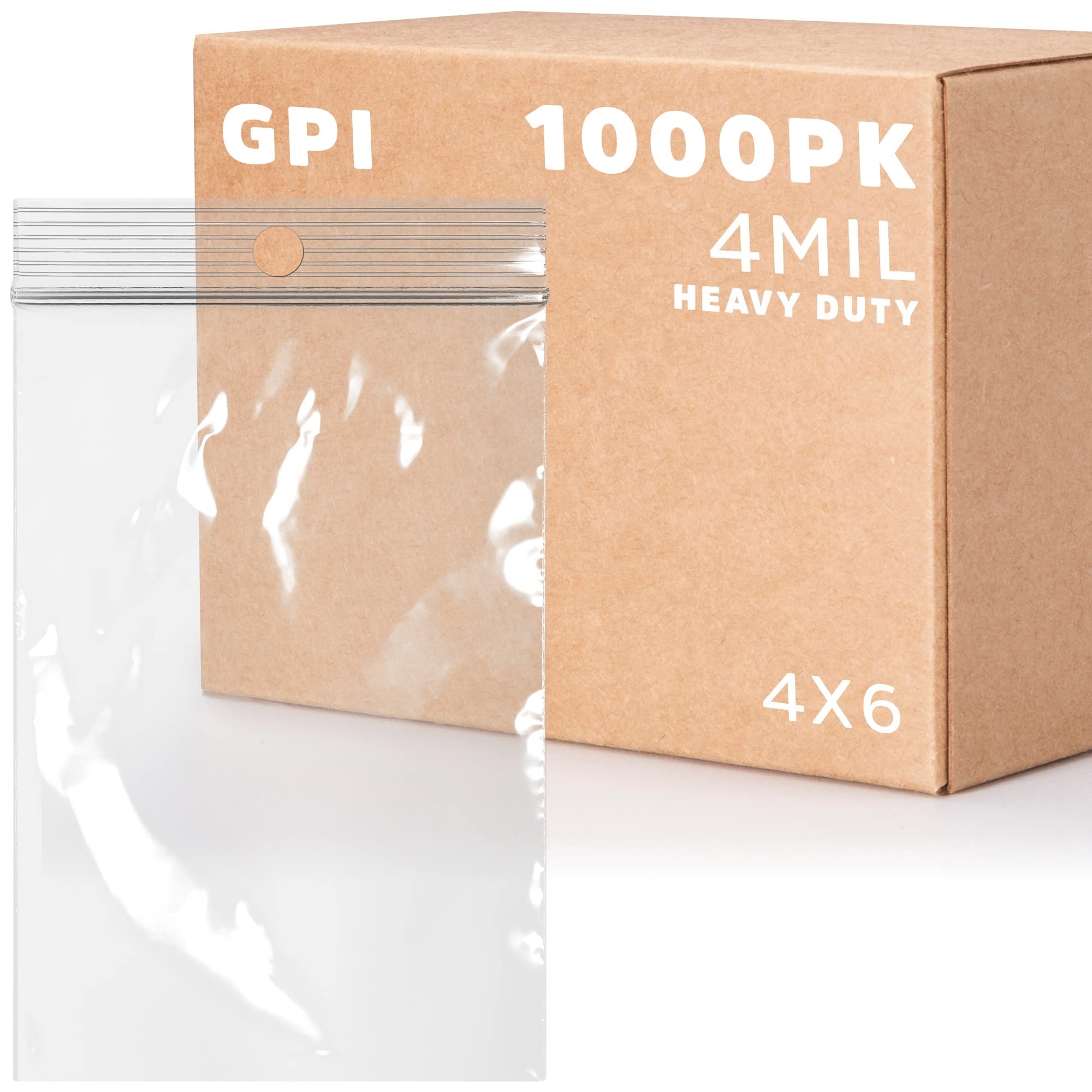 Amazon.com: GPI - 4" X 6" Clear Plastic Zip Bags, 1000 Count, Heavy ...