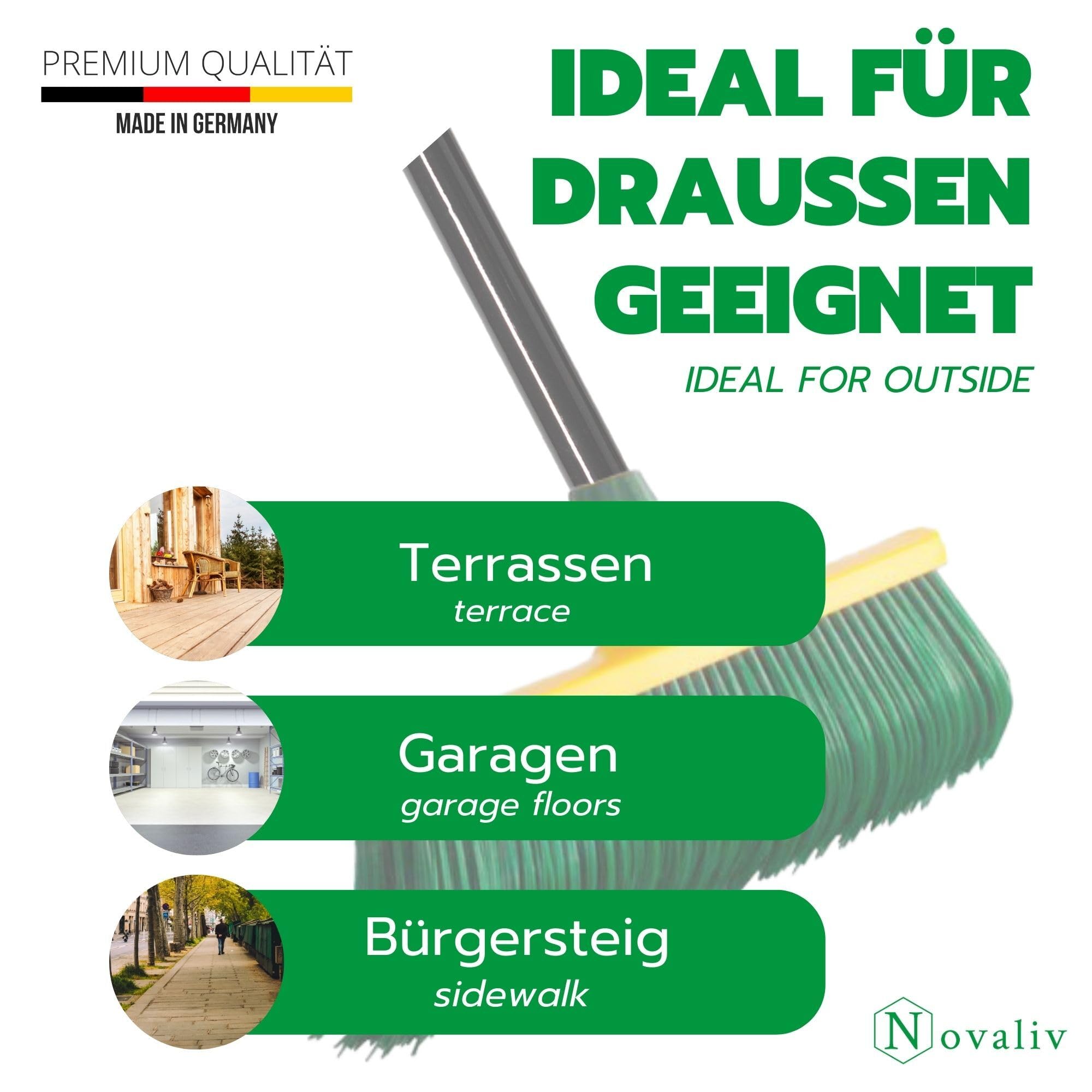 Novaliv Premium Claw Brush with Handle 40 cm, Special Broom Curved ...